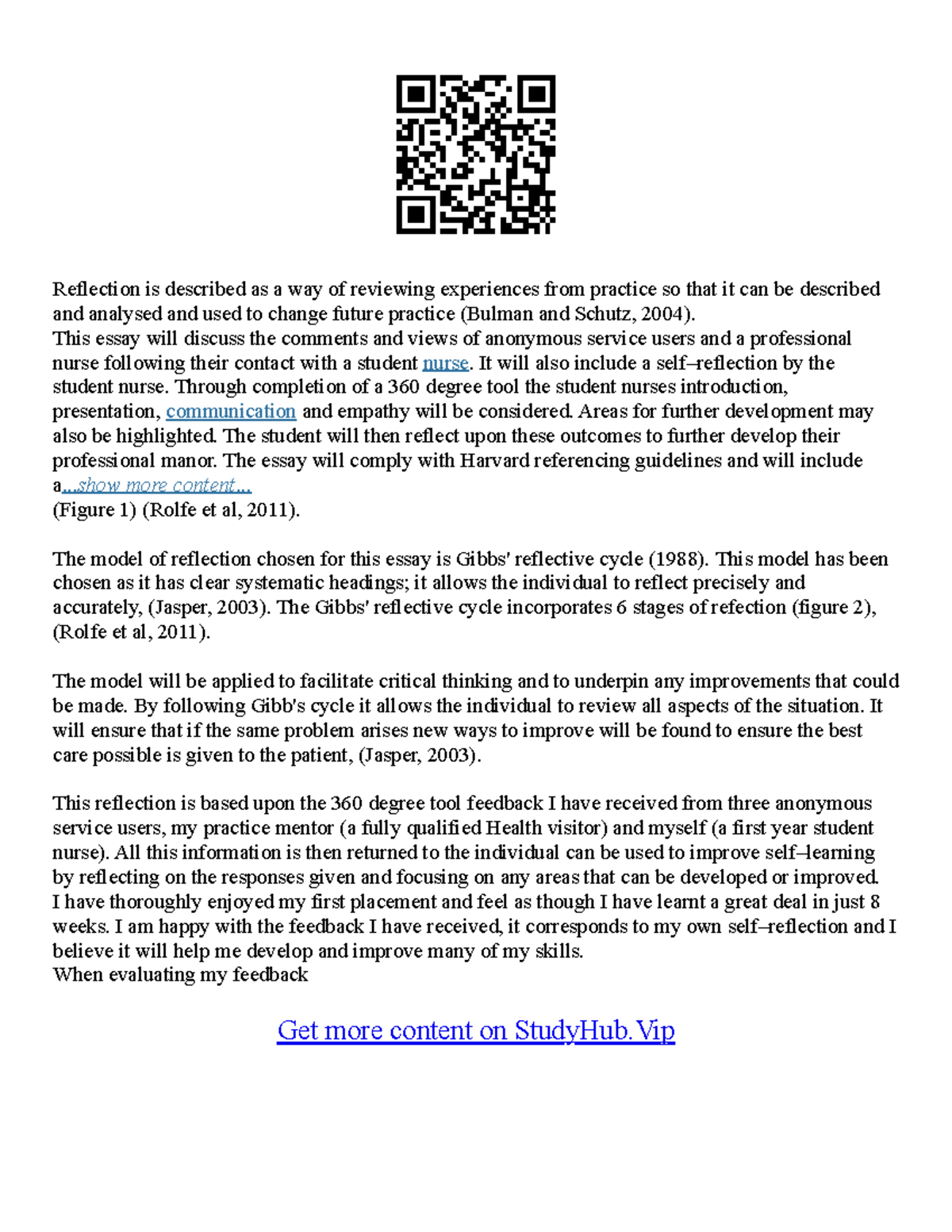 Example Of Essay With Harvard Referencing - Reflection is described as ...