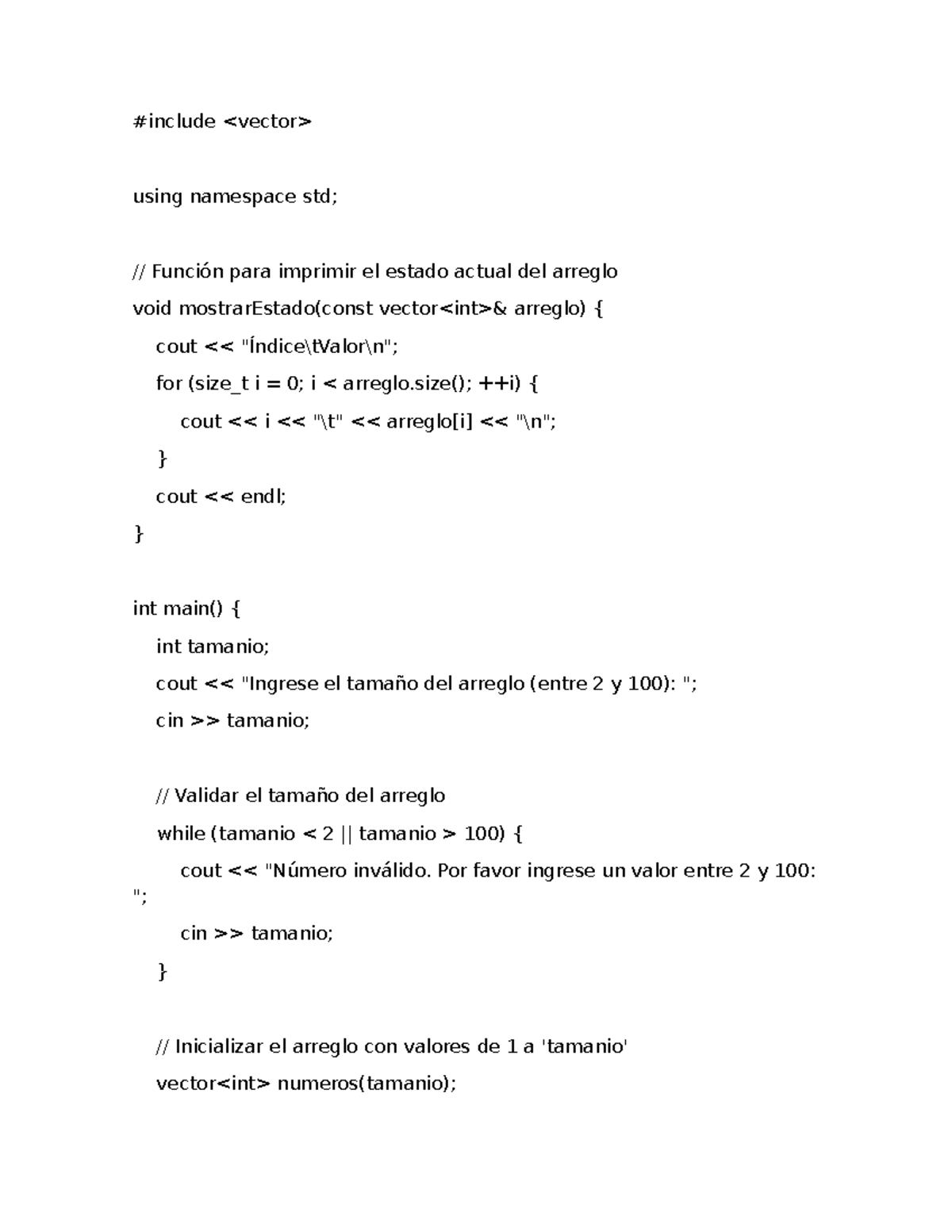 Include 1 - progamacion c++ - #include using namespace std; // Función para imprimir - Studocu