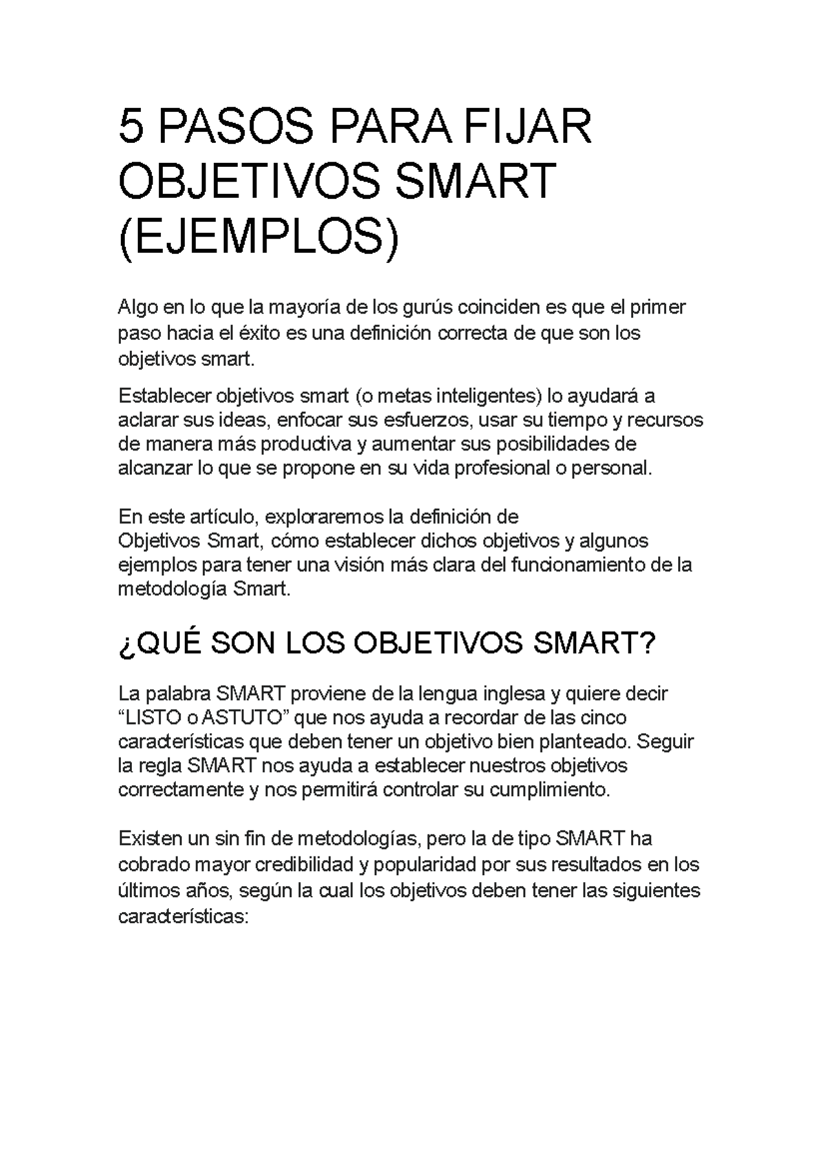 5 Pasos PARA Fijar Objetivos Smart - 5 PASOS PARA FIJAR OBJETIVOS SMART (EJEMPLOS) Algo en lo ...