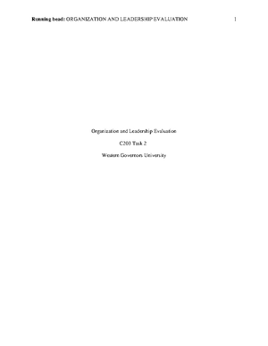 C203task1 - C203 Task 1 - Becoming an Effective Leader C203 – Task 1 ...