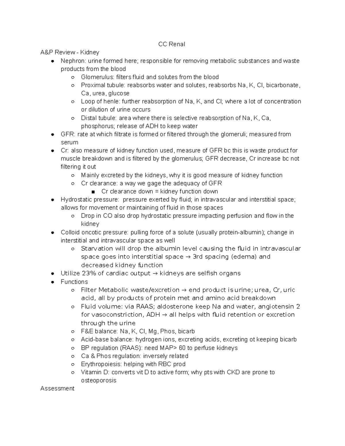 Renal Review: Kidney Nephron Functions Assessment and Laboratory ...