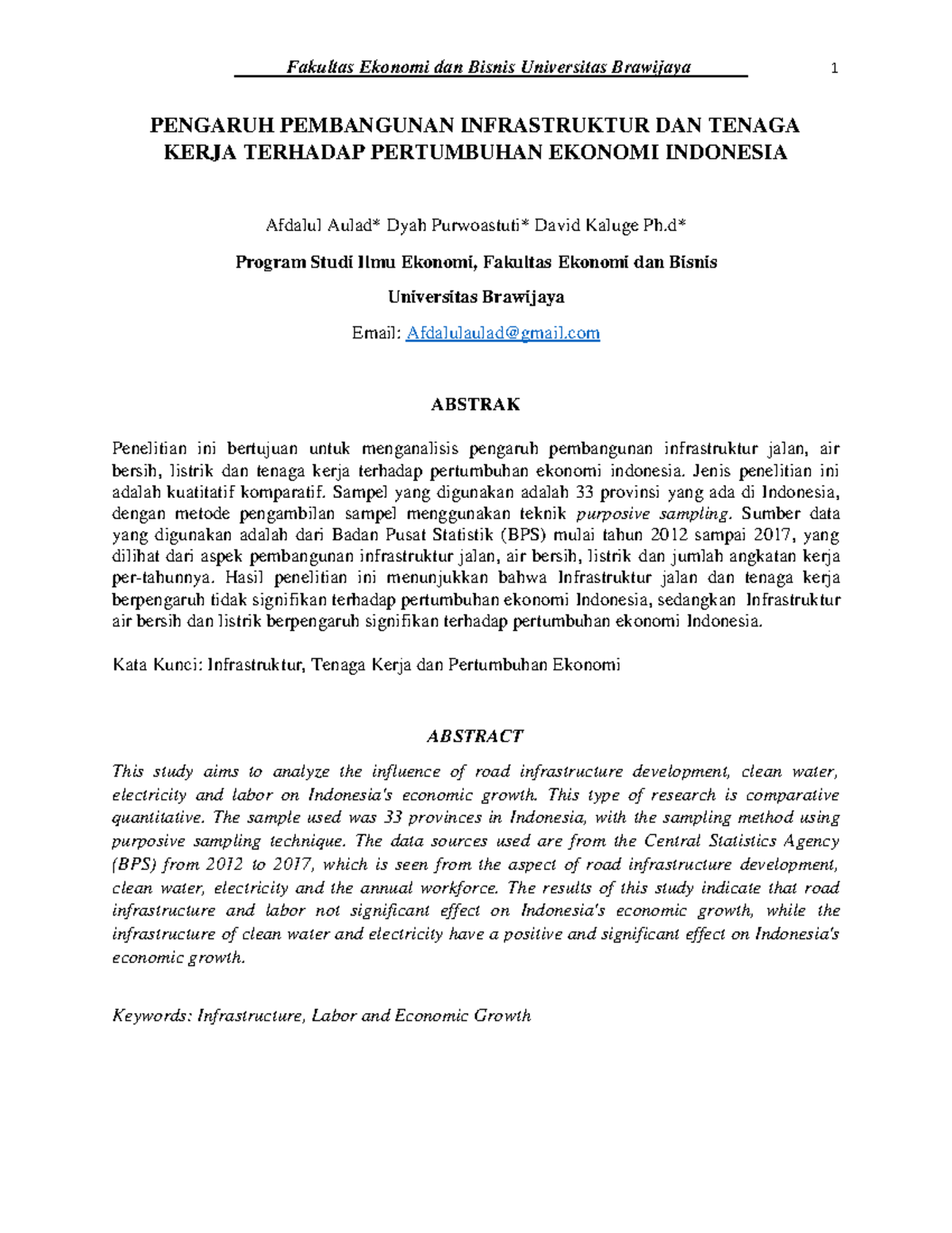 Pengaruh Pembangunan Infrastruktur DAN T (dil) - Warning: TT: undefined function: 32 PENGARUH ...