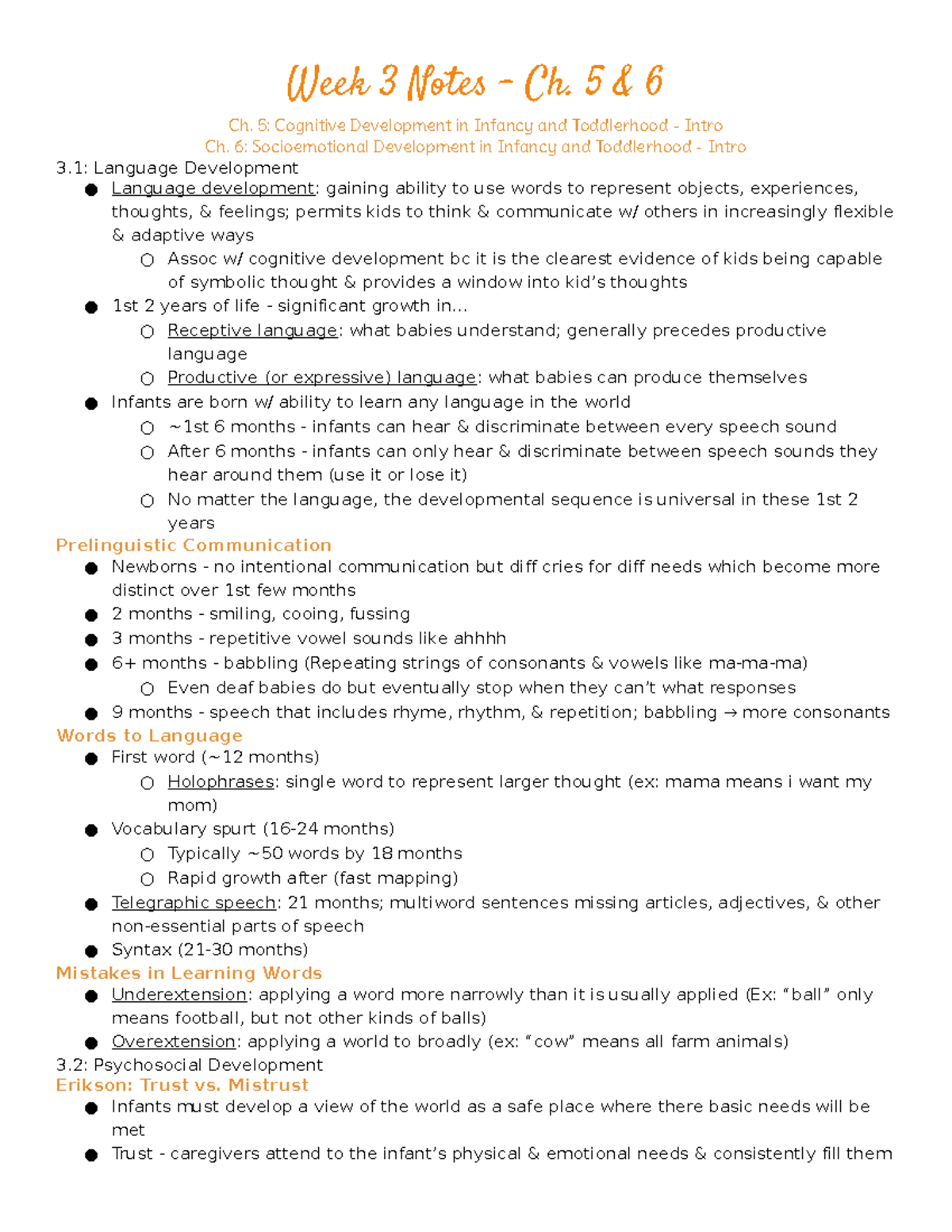 Week 3 Notes - Ch. 5 and 6 - Week 3 Notes - Ch. 5 & 6 Ch. 5: Cognitive ...