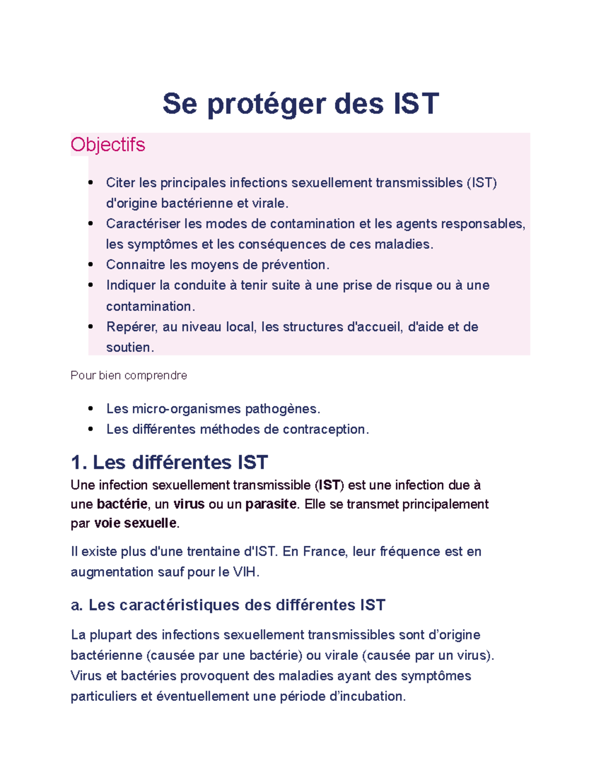 Se protéger des IST - Se protéger des IST Objectifs Citer les principales infections ...