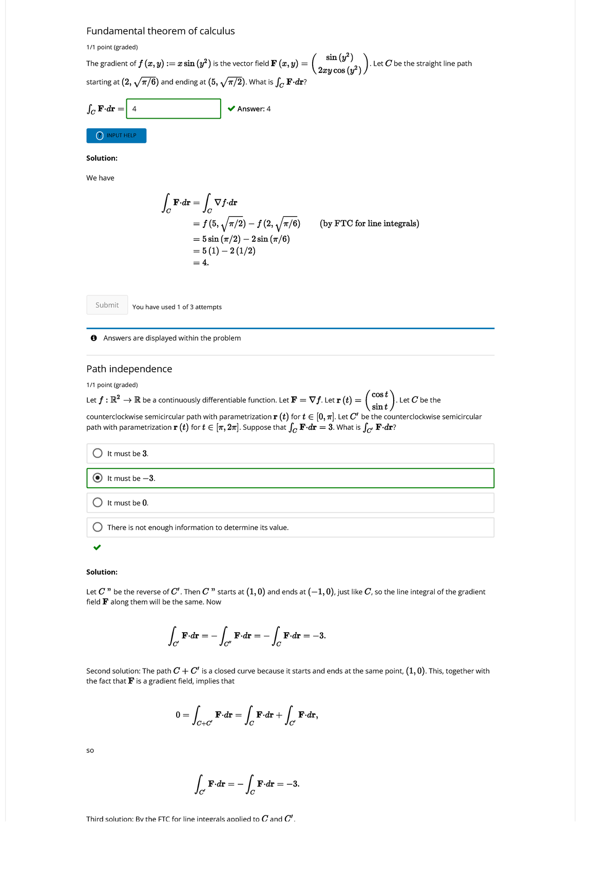 7A Part A Calculus MITx Residential 2 - Answers are displayed within ...