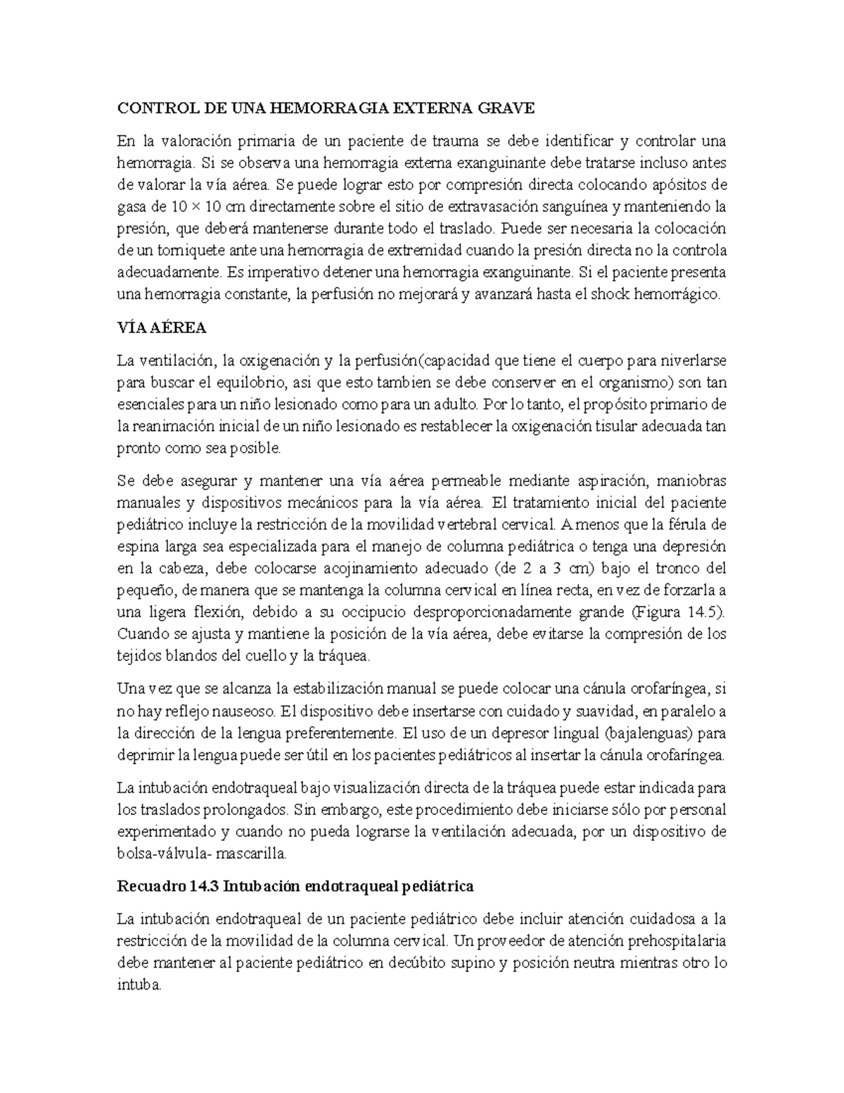 Hemorragia Externa Grave - CONTROL DE UNA HEMORRAGIA EXTERNA GRAVE En ...