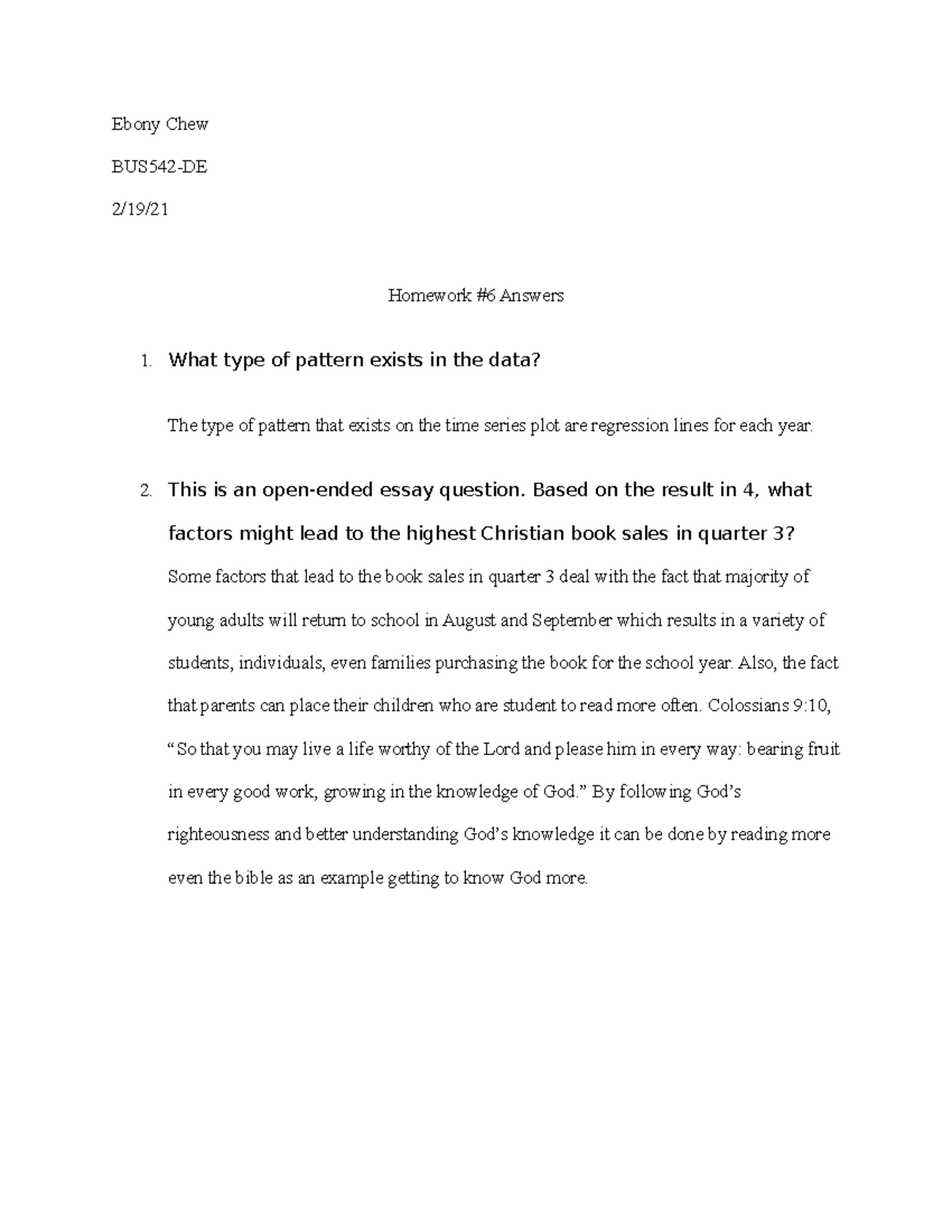 HW 6 -Chew, E - homework assignment for the week's agenda. - Ebony Chew ...