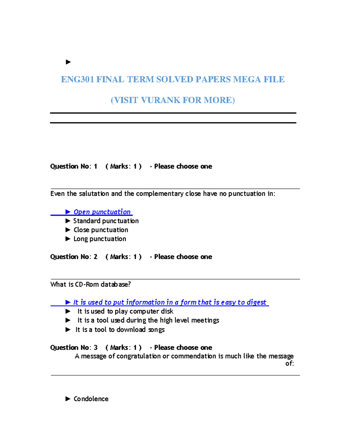 Eng301 Final Term Solved Mega File Eng301 Final Term Solved Papers Mega File Visit Vurank For 