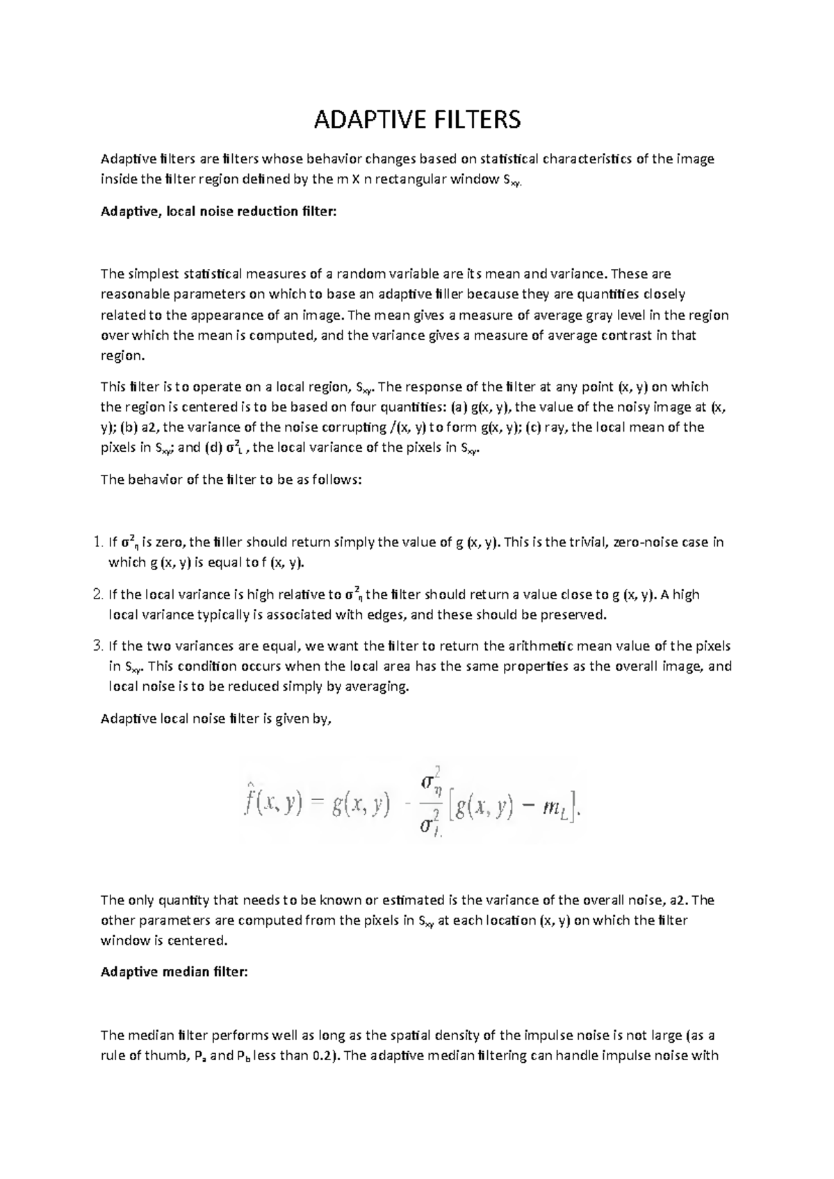 Adaptive filters - ADAPTIVE FILTERS Adaptive filters are filters whose ...