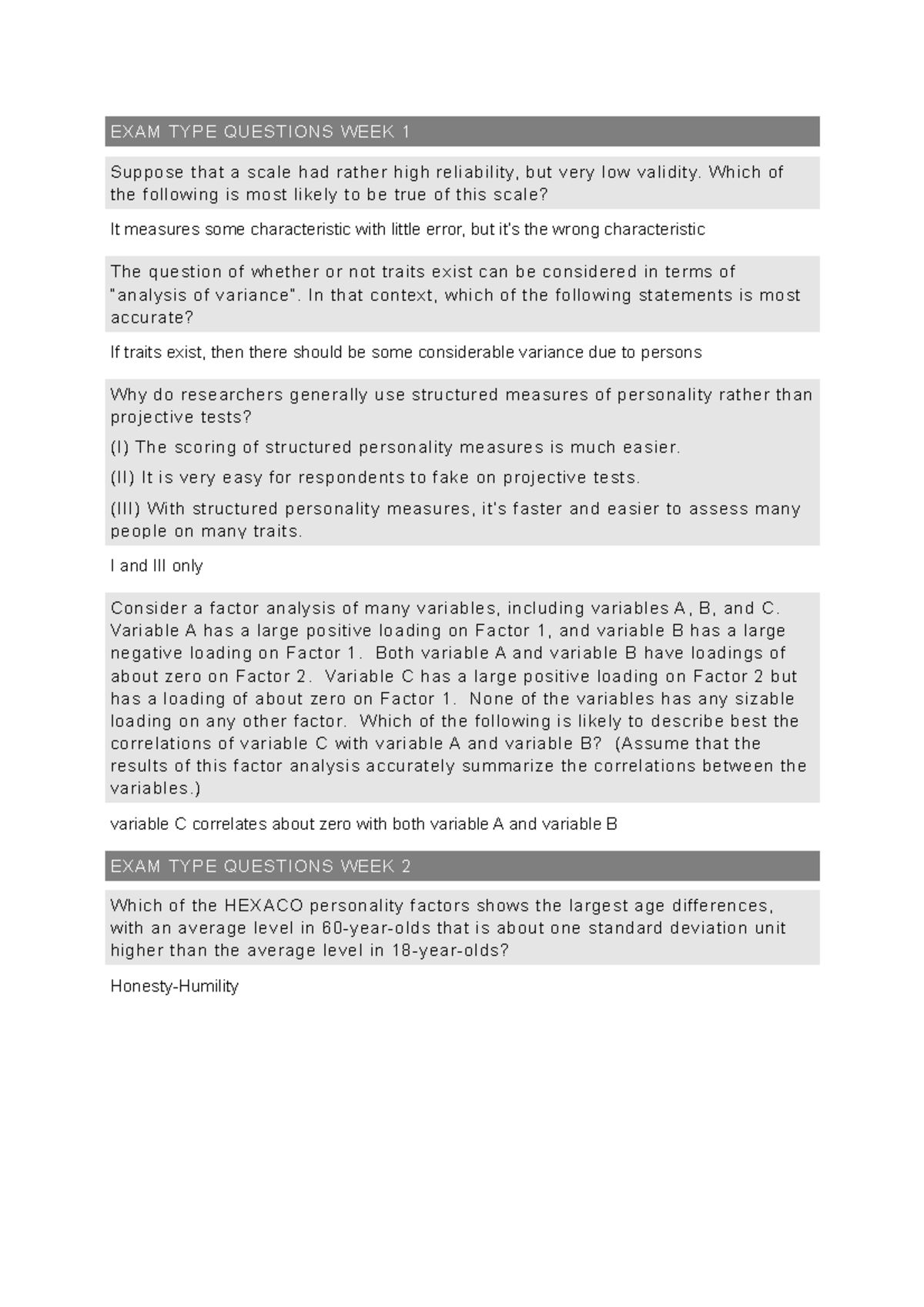 Exam type questions - EXAM TYPE QUESTIONS WEEK 1 Suppose that a scale ...