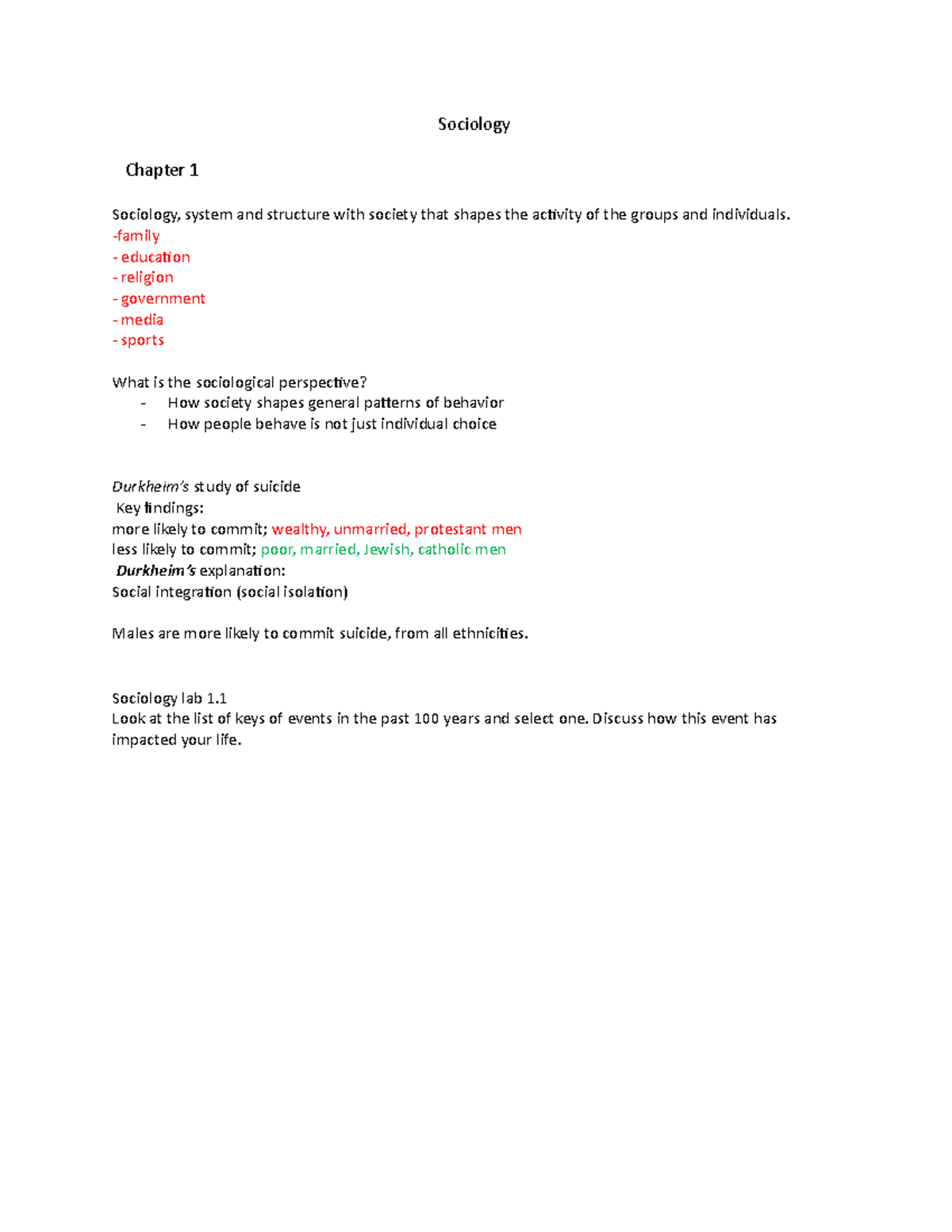 chapter 1-2 mr. hamza - Sociology Chapter 1 Sociology, system and ...