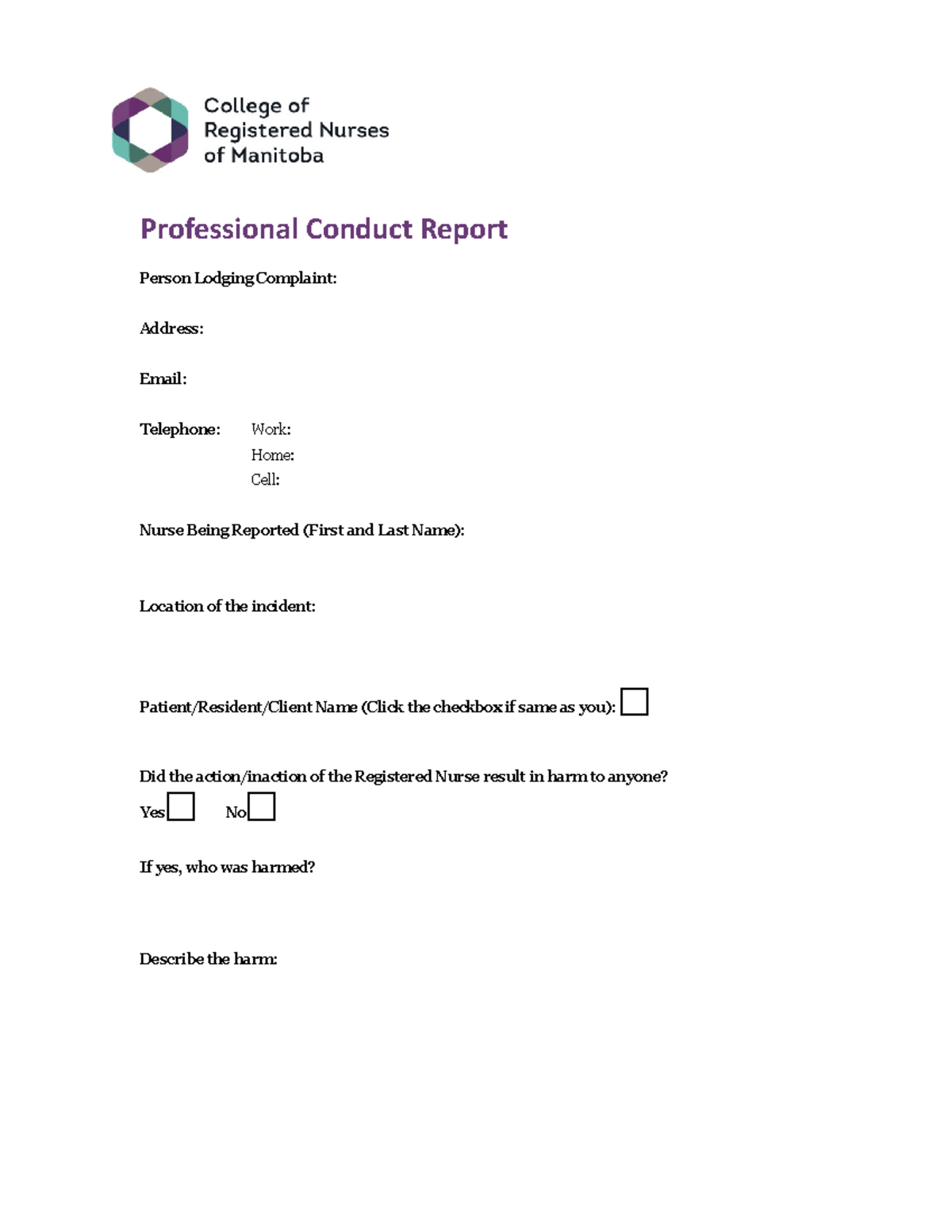 Professional Conduct Report Form Feb23 1 - Soc 1101 - Professional ...