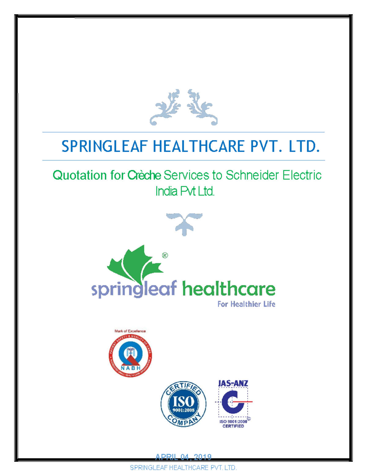 Quotation for Creche Scheider Sepsc - Business Administration ...