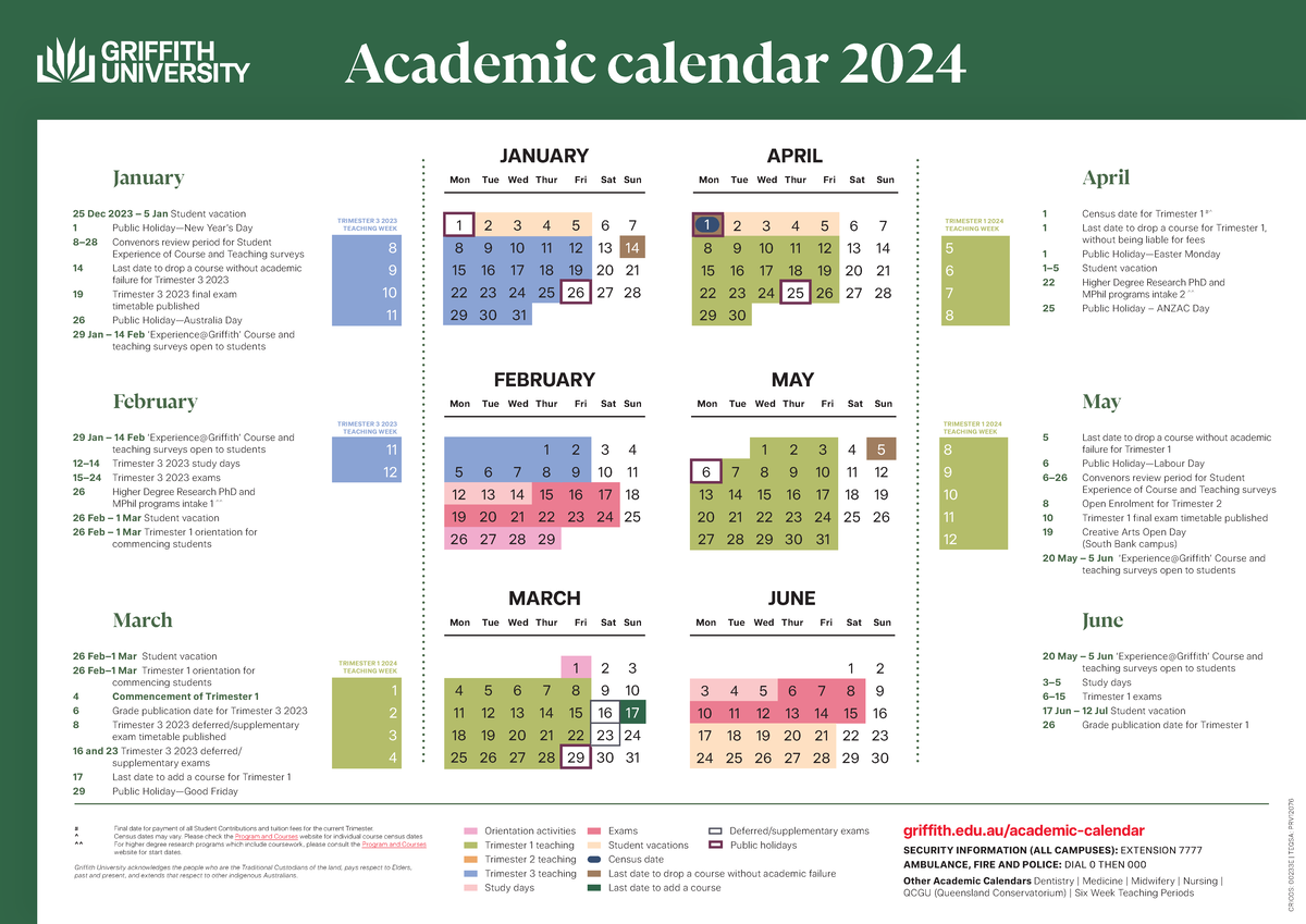 Griffith 24 Calendar - Keep on top of your breaks, use as motivation ...