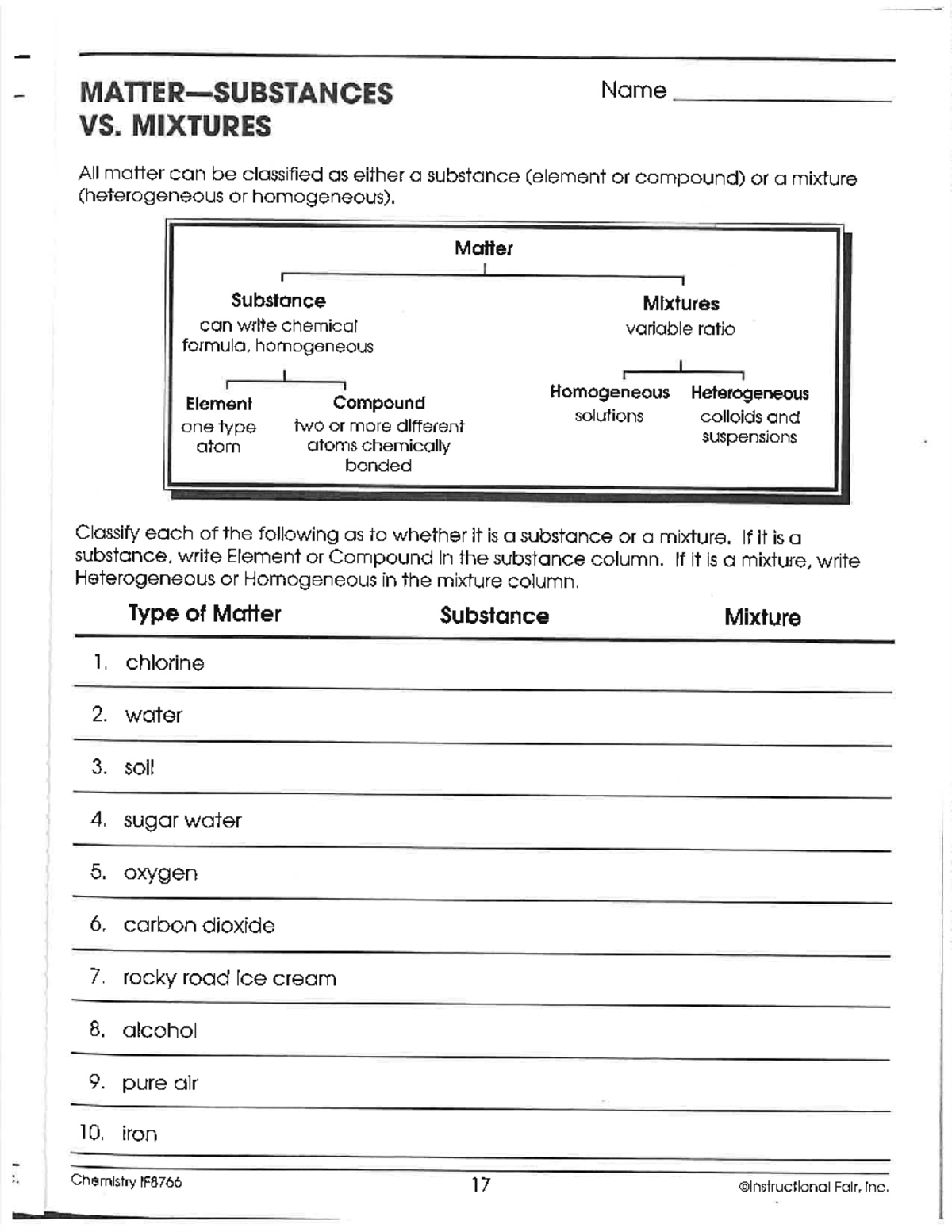 Wkst matter classify 2 0111 - Studocu