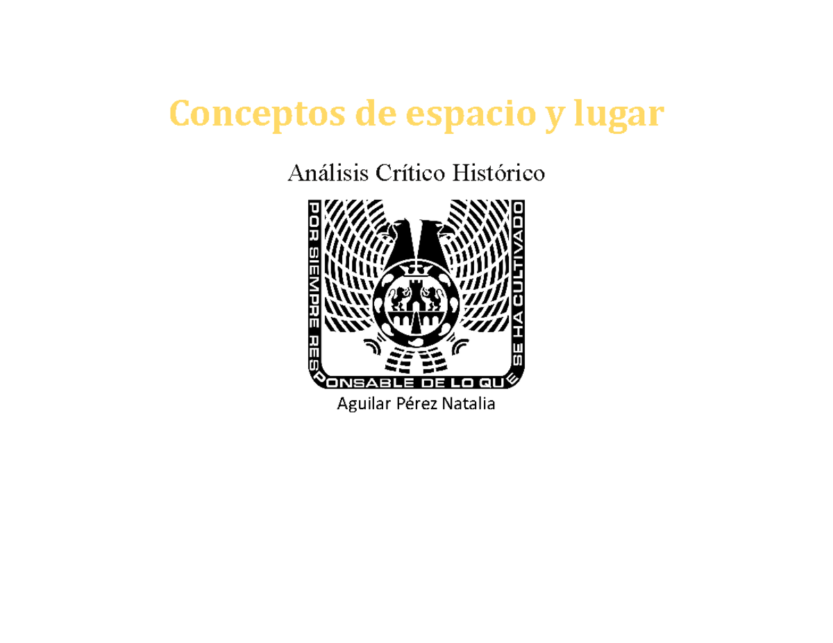 Actividad 2: conceptos de espacio y lugar - Conceptos de espacio y ...