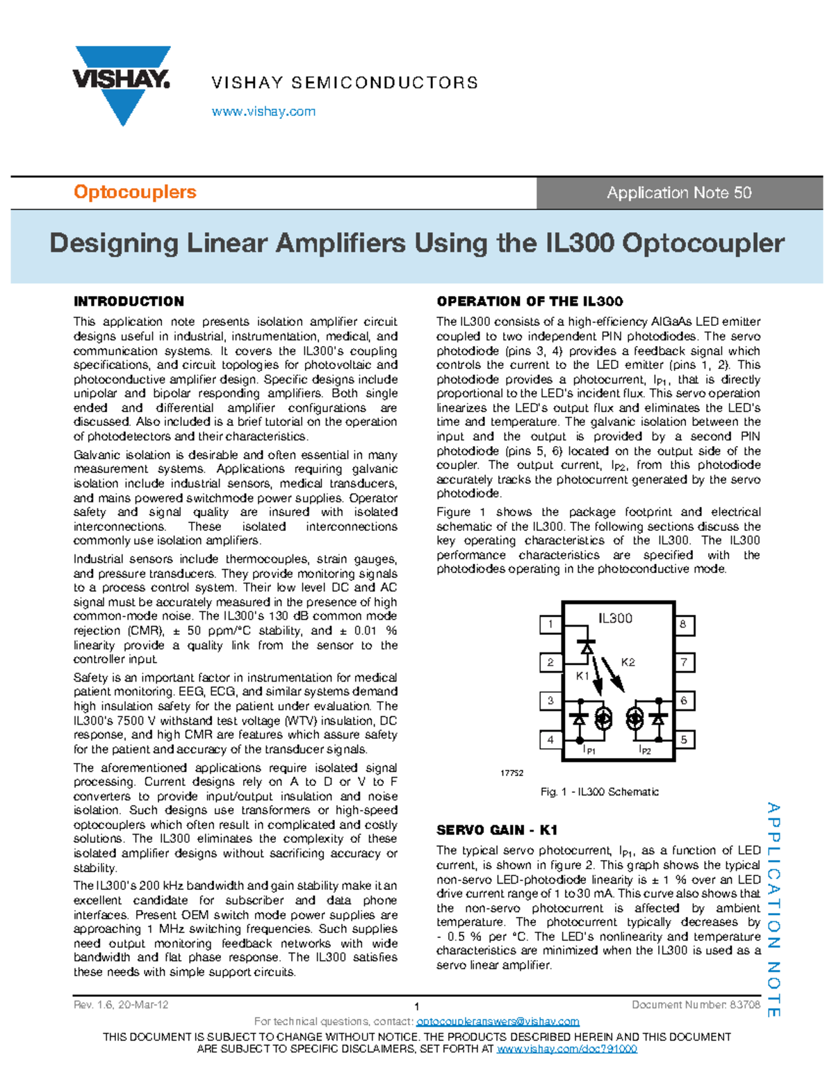 Designing Linear Amplifiers Using the IL300 Optocoupler - 1, 20-Mar-12 ...