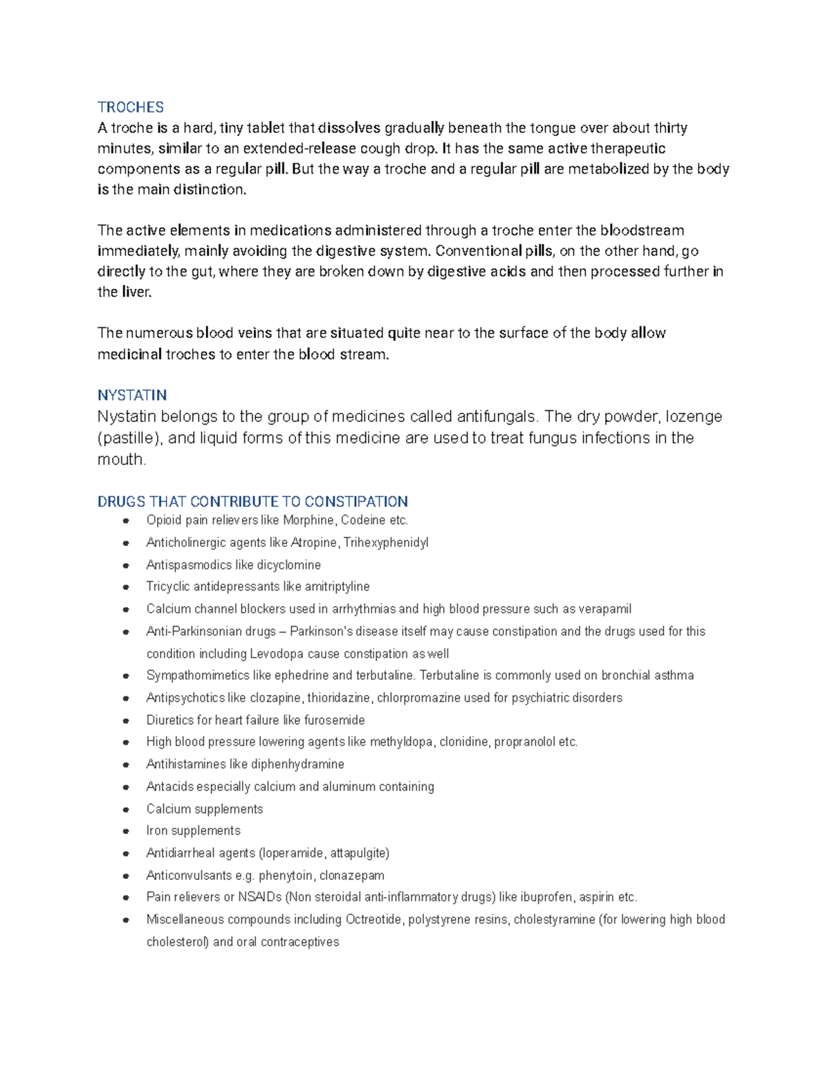 Untitled document-3 - Nursing diagnosis cheat sheet - TROCHES A troche ...
