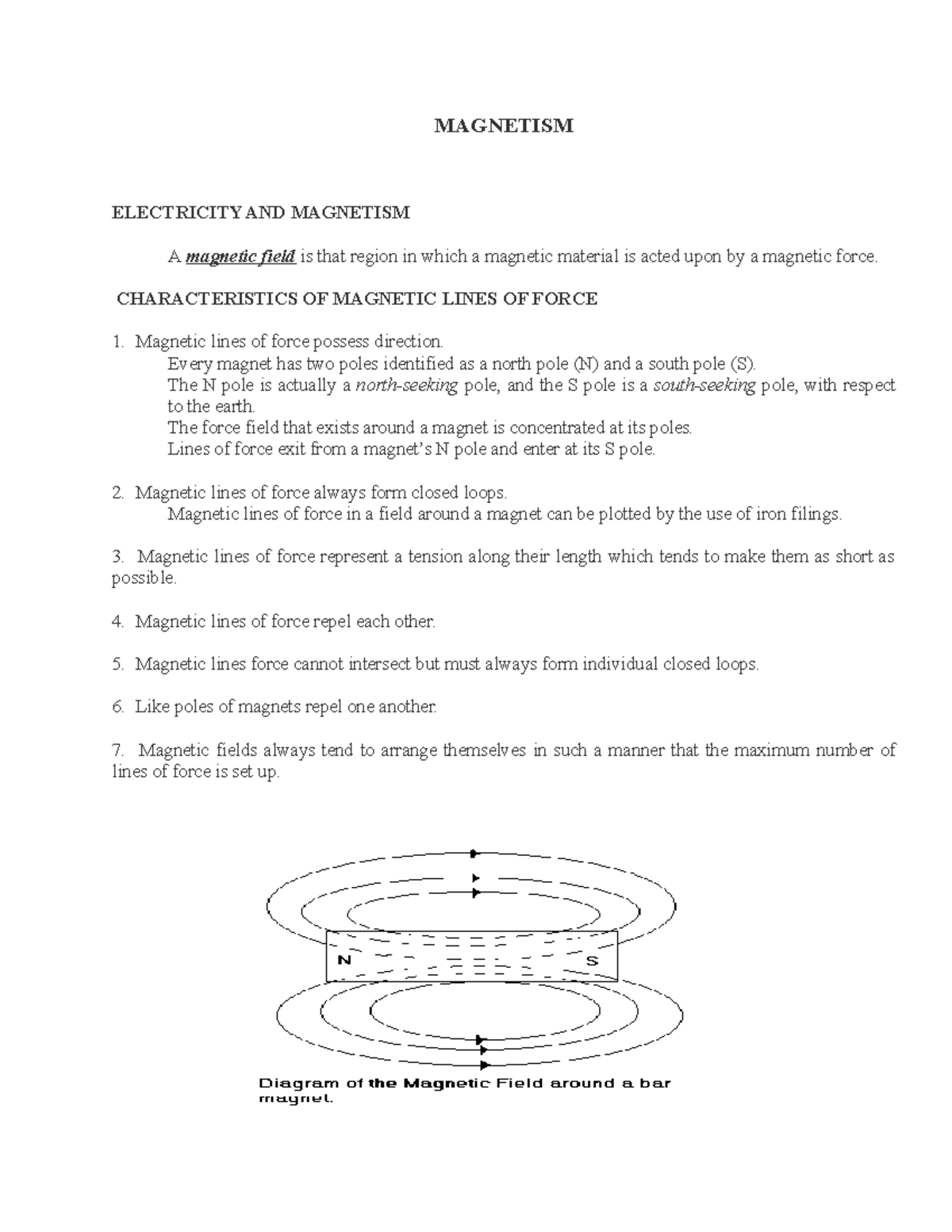 Magnetism 1 - MAGNETISM ELECTRICITY AND MAGNETISM A magnetic field is ...