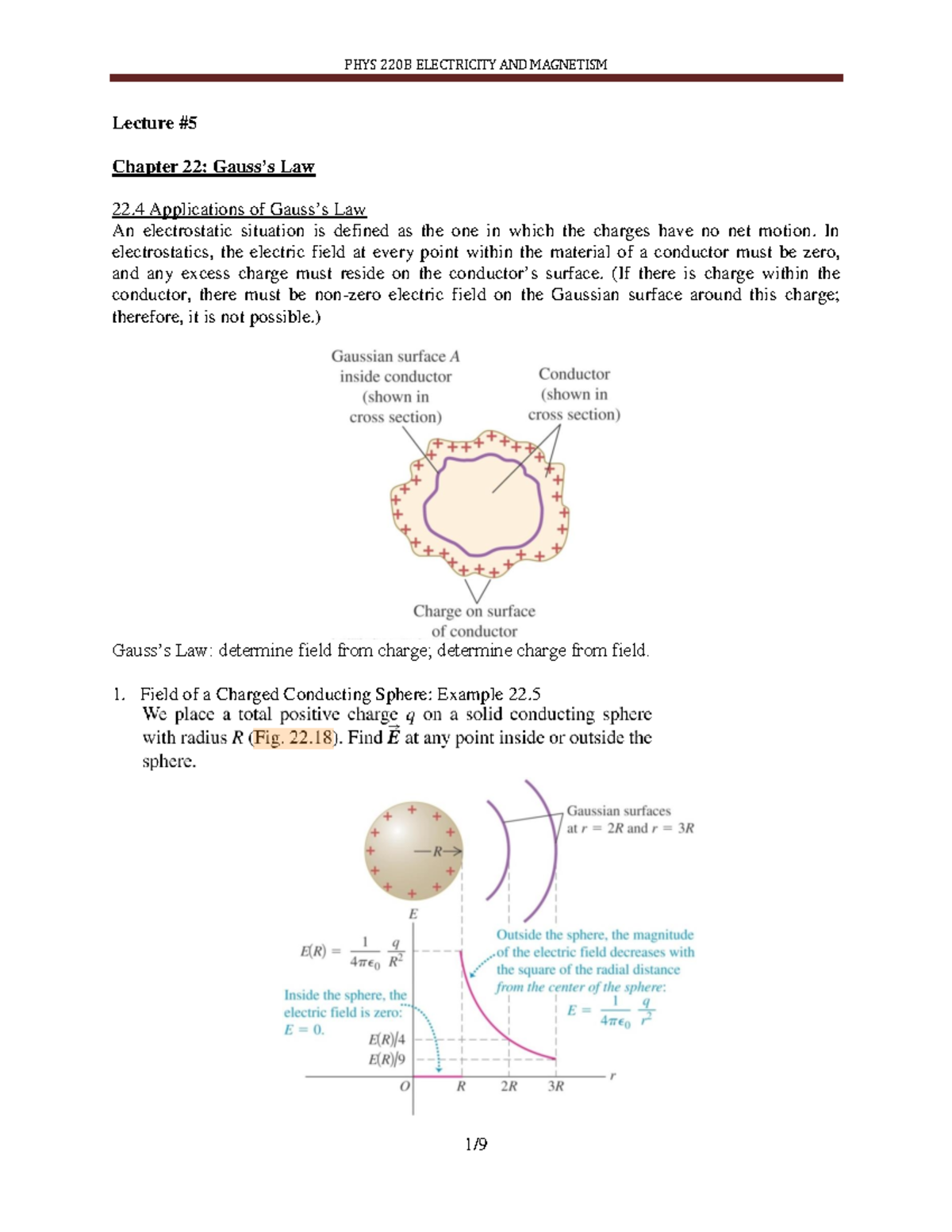 Lecture 5 - Professor Li Gao - PHYS 220B ELECTRICITY AND MAGNETISM ...