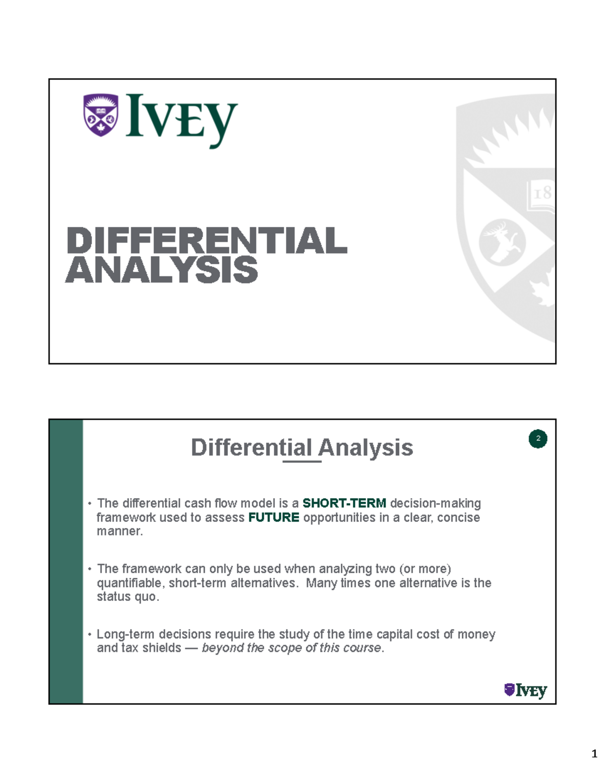 Differential Analysis - DIFFERENTIAL ANALYSIS 2 Differential Analysis ...