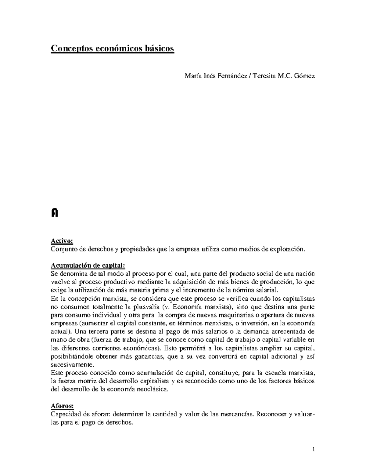 HESG - Glosario de términos económicos - Conceptos económicos básicos ...