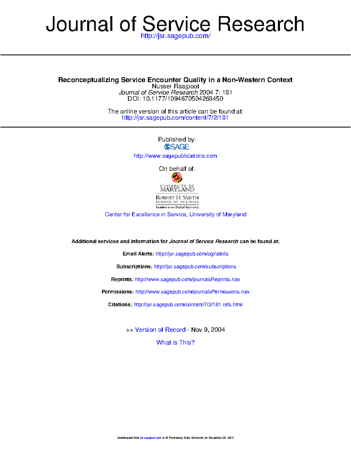 Raajpoot 2004 - fgi - jsr.sagepub/ Journal of Service Research jsr ...