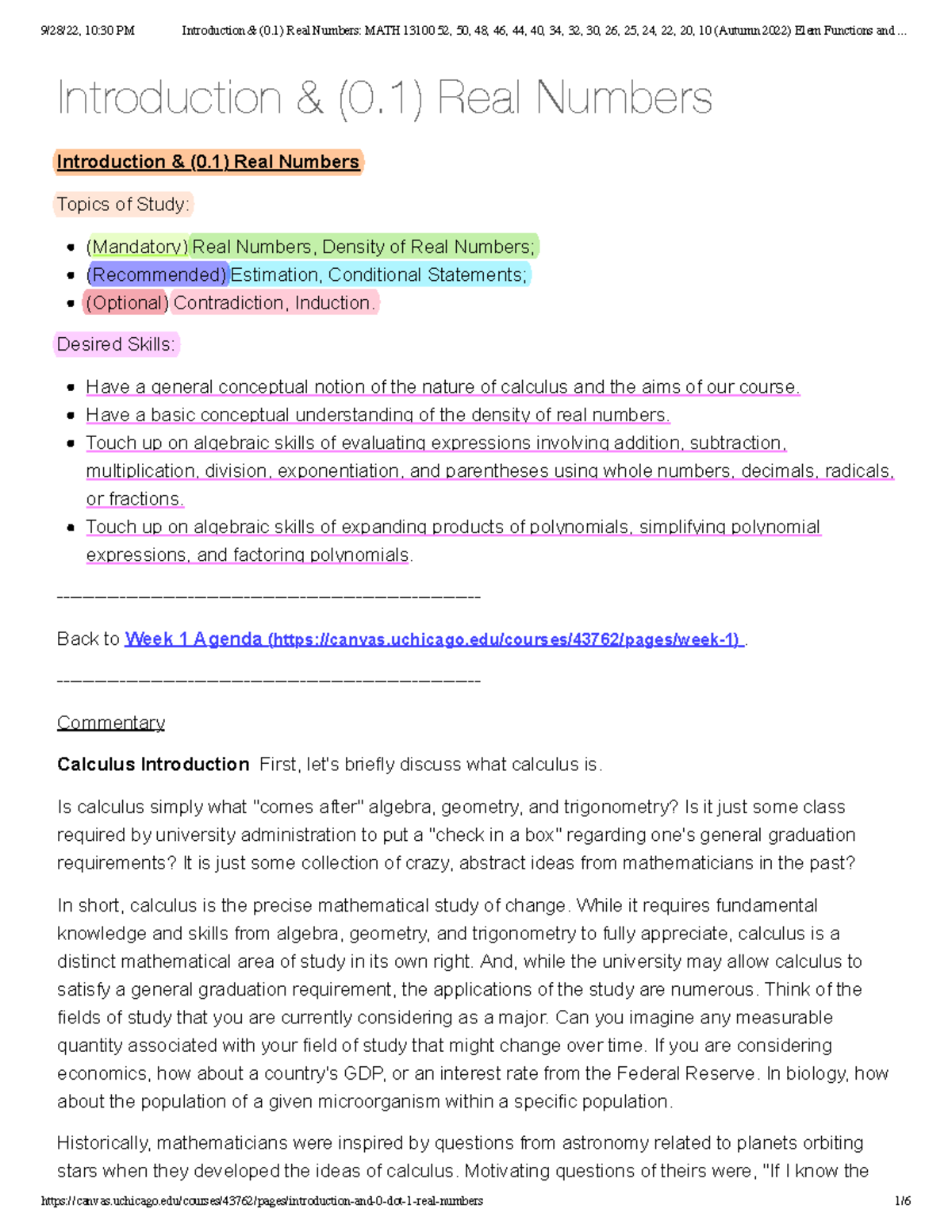 Introduction (0.1) Real Numbers MATH 13100 52, 50, 48, 46, 44, 40, 34 ...