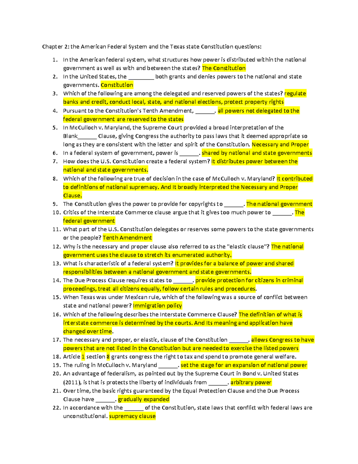 TX POL Chapter 2 - Smartbook assignment and homework - Chapter 2: the ...