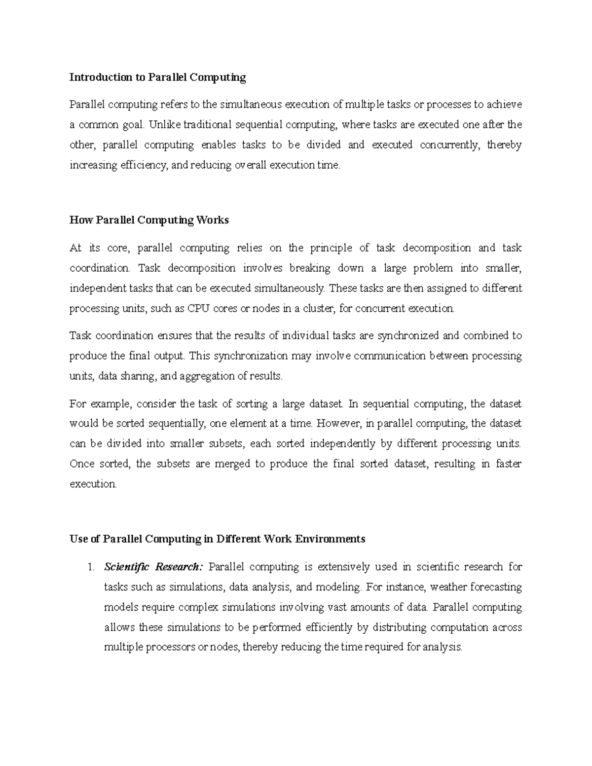 Introduction to Parallel Computing - Introduction to Parallel Computing Parallel computing ...