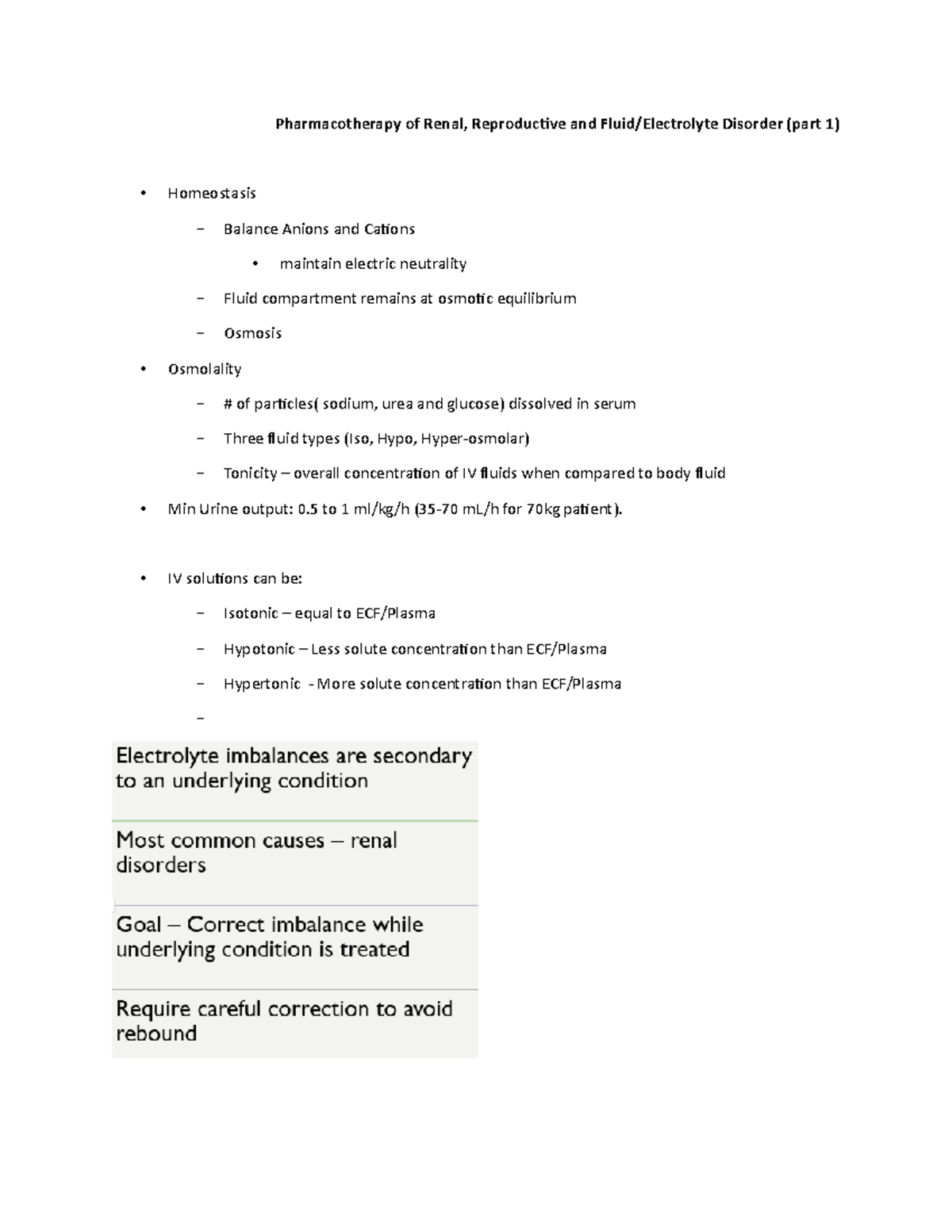 Week 4 part 1 Pharmacotherapy of Renal - Pharmacotherapy of Renal ...