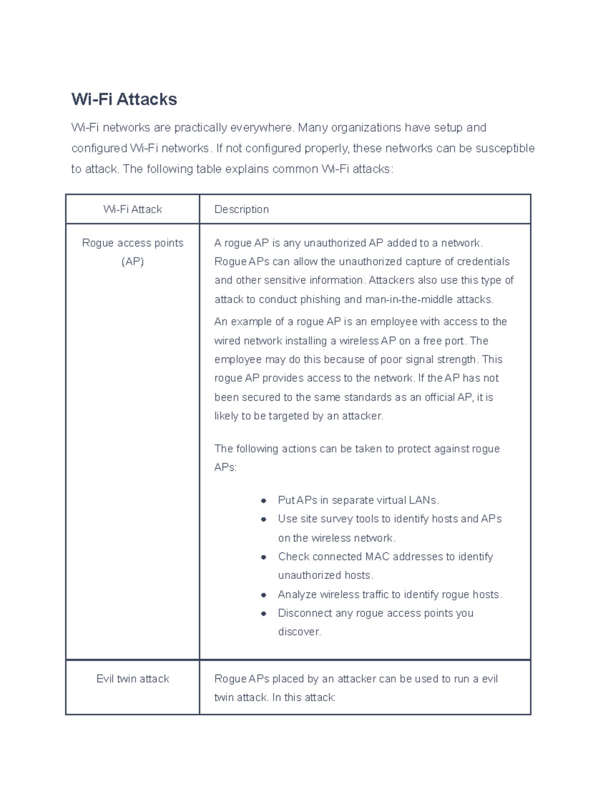 8.2.2 Wireless Attack Facts - Wi-Fi Attacks Wi-Fi networks are ...