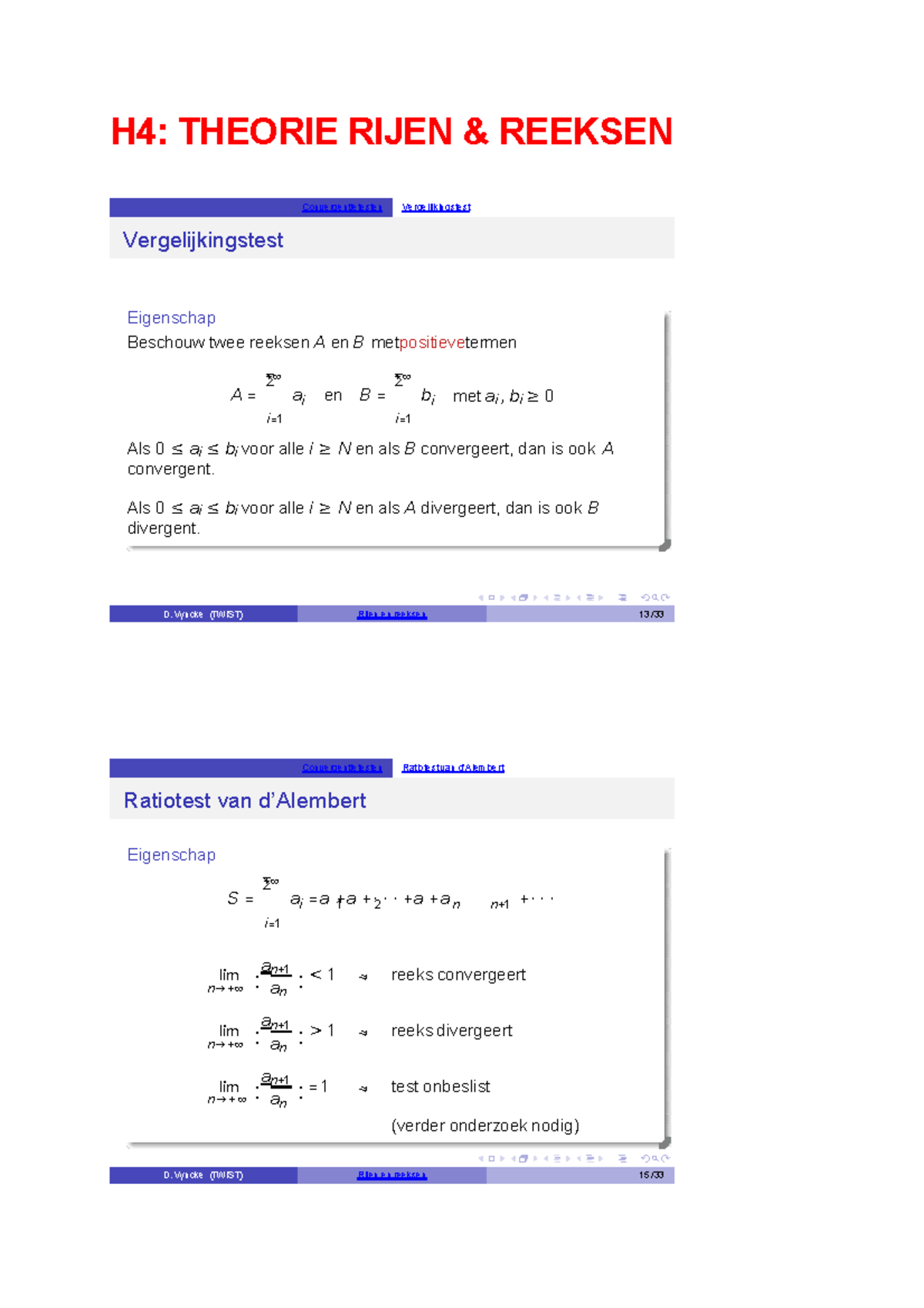 Hoofdstuk 4 samenvatting rijen en reeksen - H4: THEORIE RIJEN & REEKSEN ...