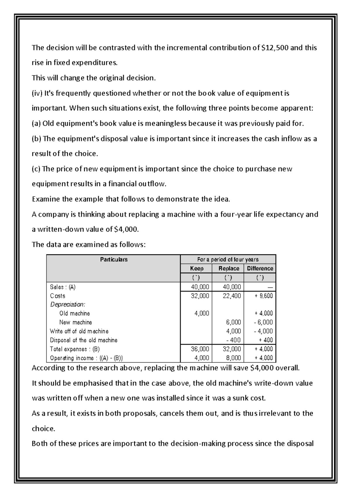 Decision Making Using Cost Concepts and CVP Analysis part2 - The decision will be contrasted ...