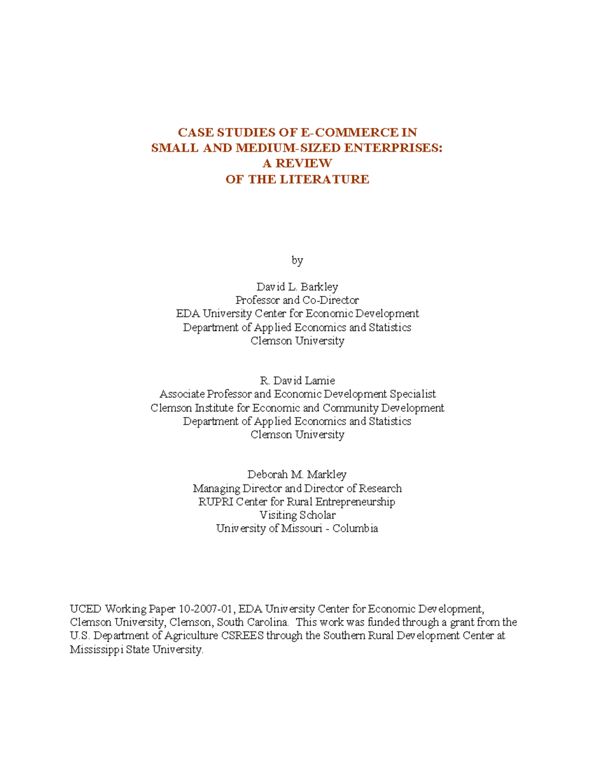 Case Study of E-commerce - CASE STUDIES OF E-COMMERCE IN SMALL AND ...