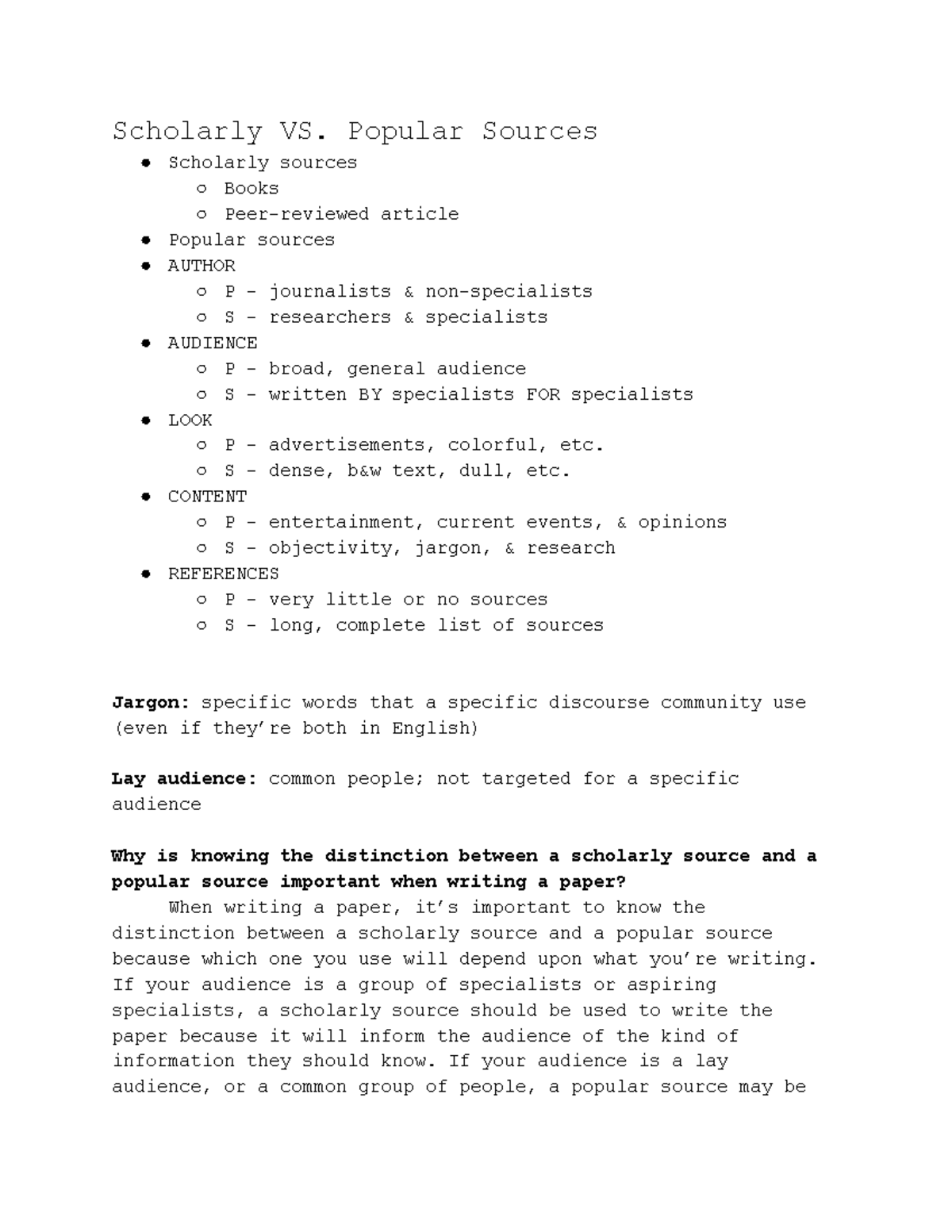 ENC Scholarly vs. Popular Sources - Scholarly VS. Popular Sources ...