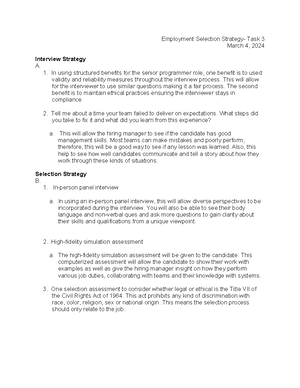 D354 - D354 Task 1: Workforce Planning - Name: XXXXXXXXXXX Course: D354 ...