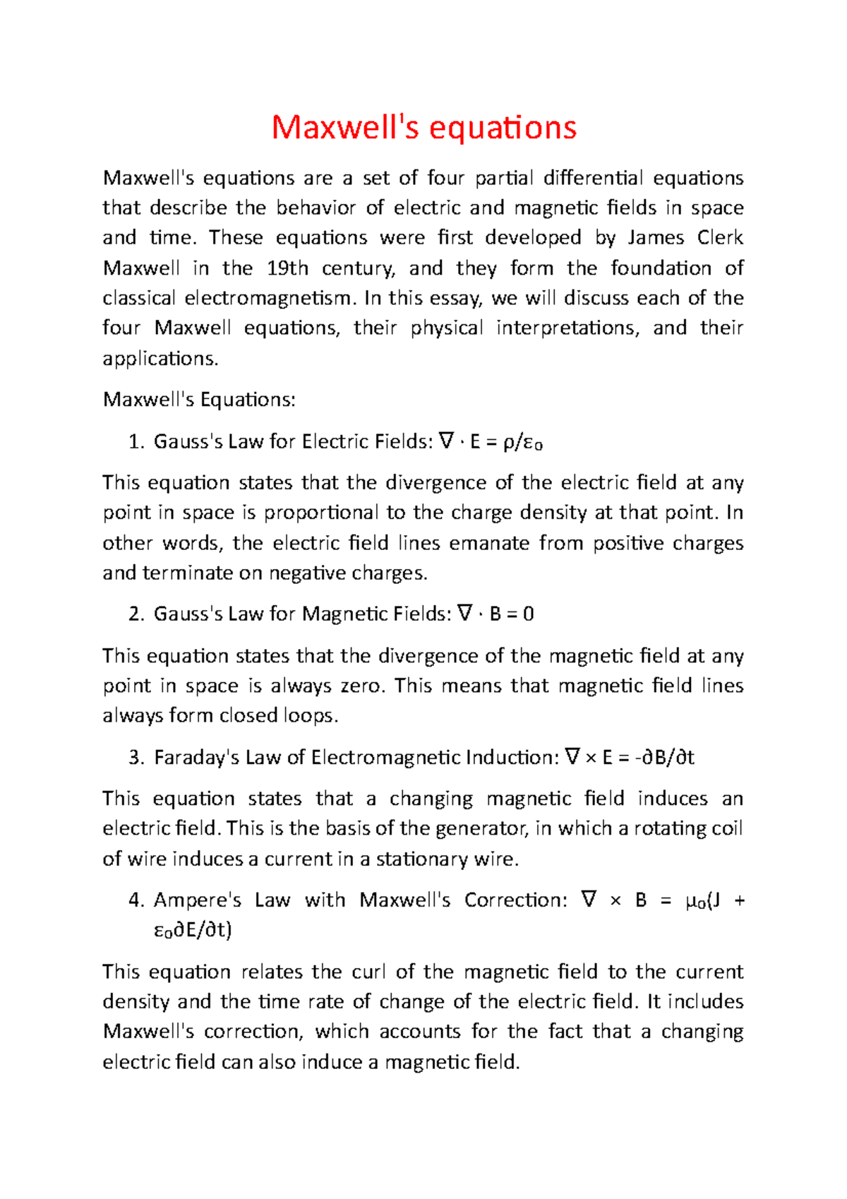 Maxwell equations - Maxwell's equations Maxwell's equations are a set ...