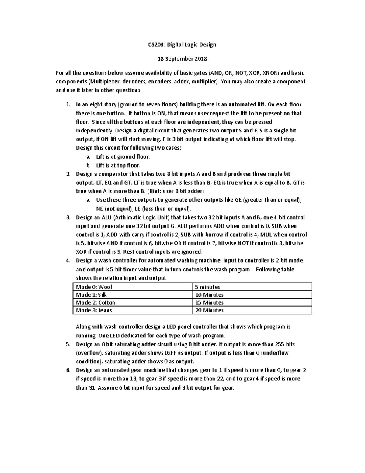 CS203 Tutorial 5 CS203 Digital Logic Design 18 September 2018 For cs203-tutorial-5-cs203-digital-logic-design-18-september-2018-for