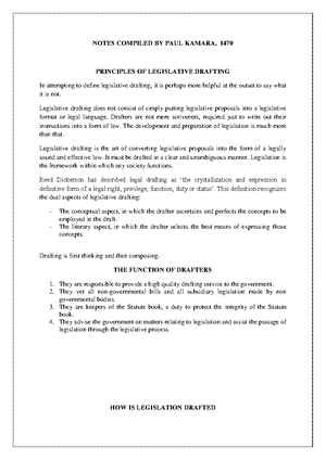 Legislative Drafting -Stages of Drafting - REG. NO: 970 1 TASK: Write a ...