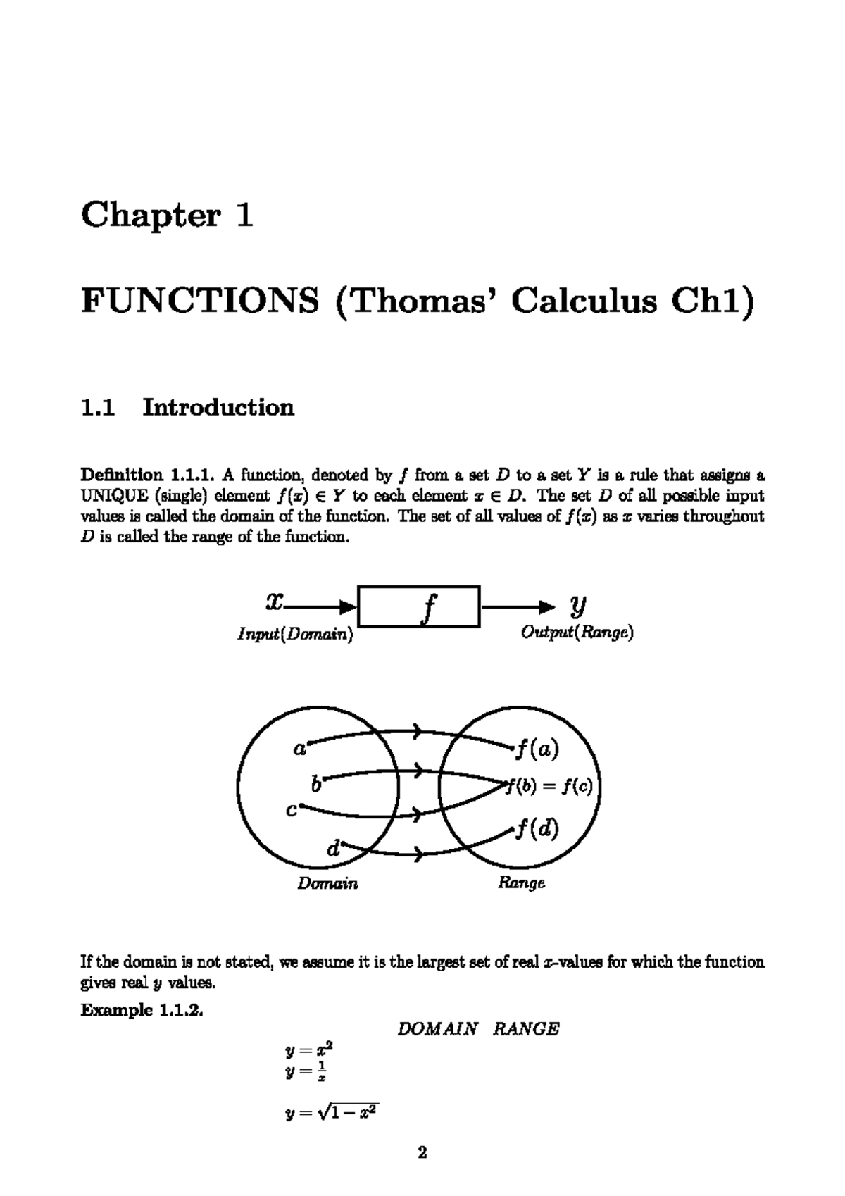 MATH1042+Calculus+Chapter+1+lecture+notes - Chapter 1 FUNCTIONS (Thomas ...