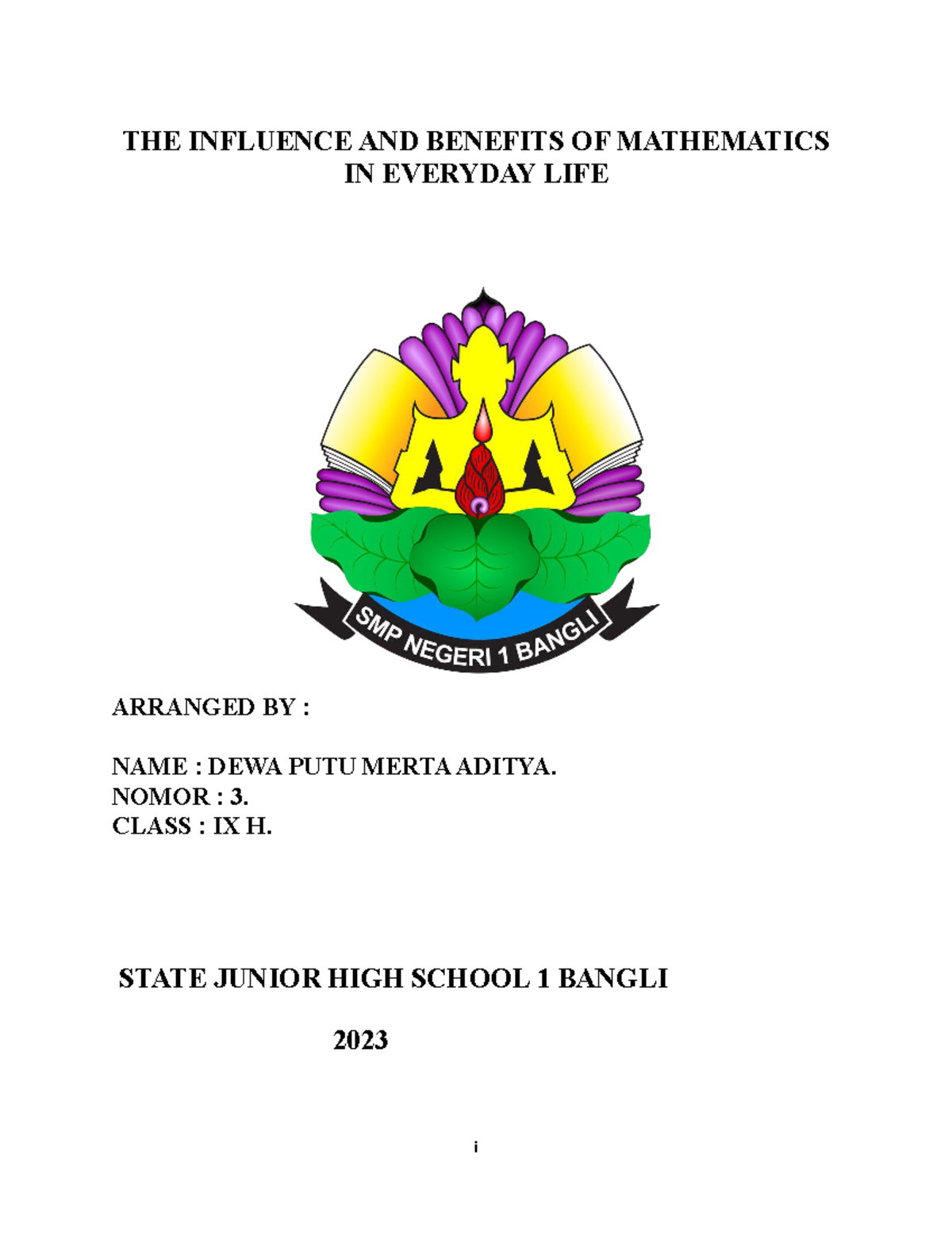 THE Influence AND Benefits OF Mathematics IN Everyday LIFE - THE ...