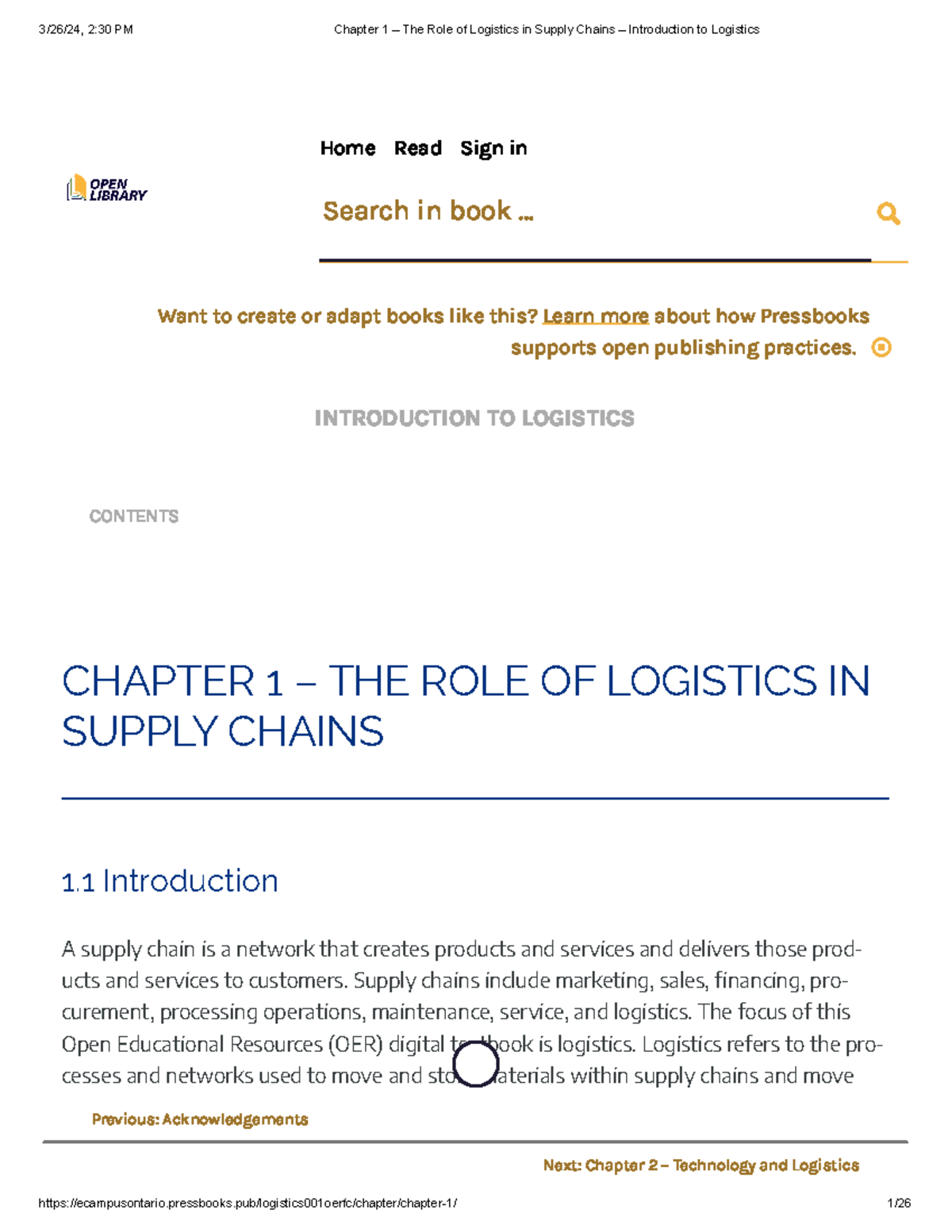 Chapter 1 – The Role of Logistics in Supply Chains – Introduction to ...