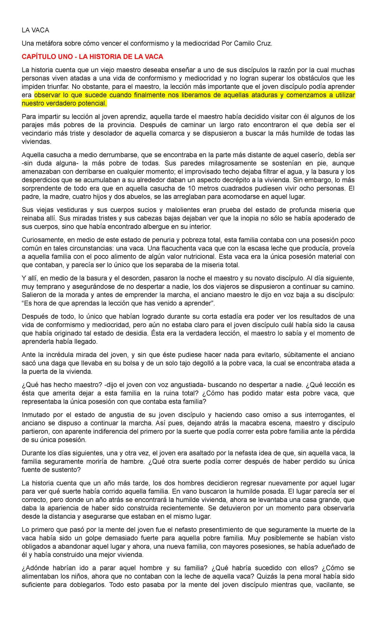 LA VACA Libro - tarea - LA VACA Una metáfora sobre cómo vencer el conformismo y la mediocridad ...