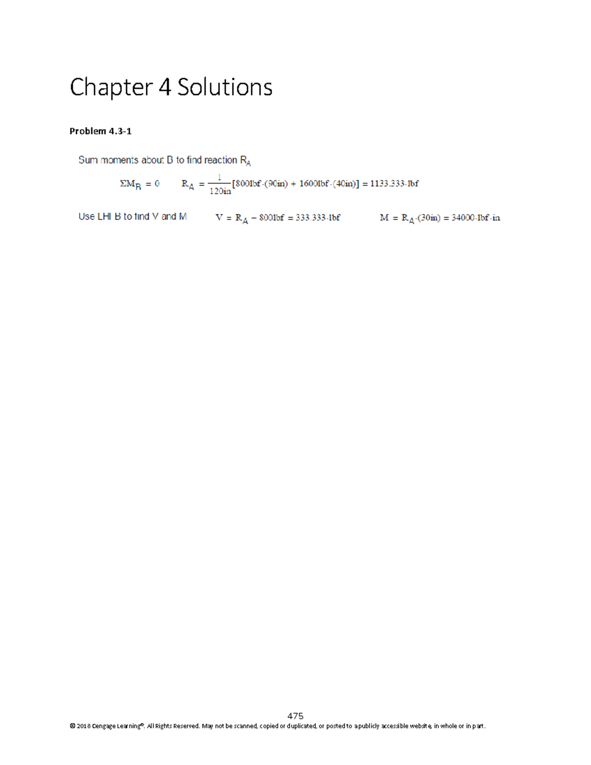 Ch04 - solution - Mechanics of materials - 475 Chapter 4 Solutions Problem 4- - Studocu