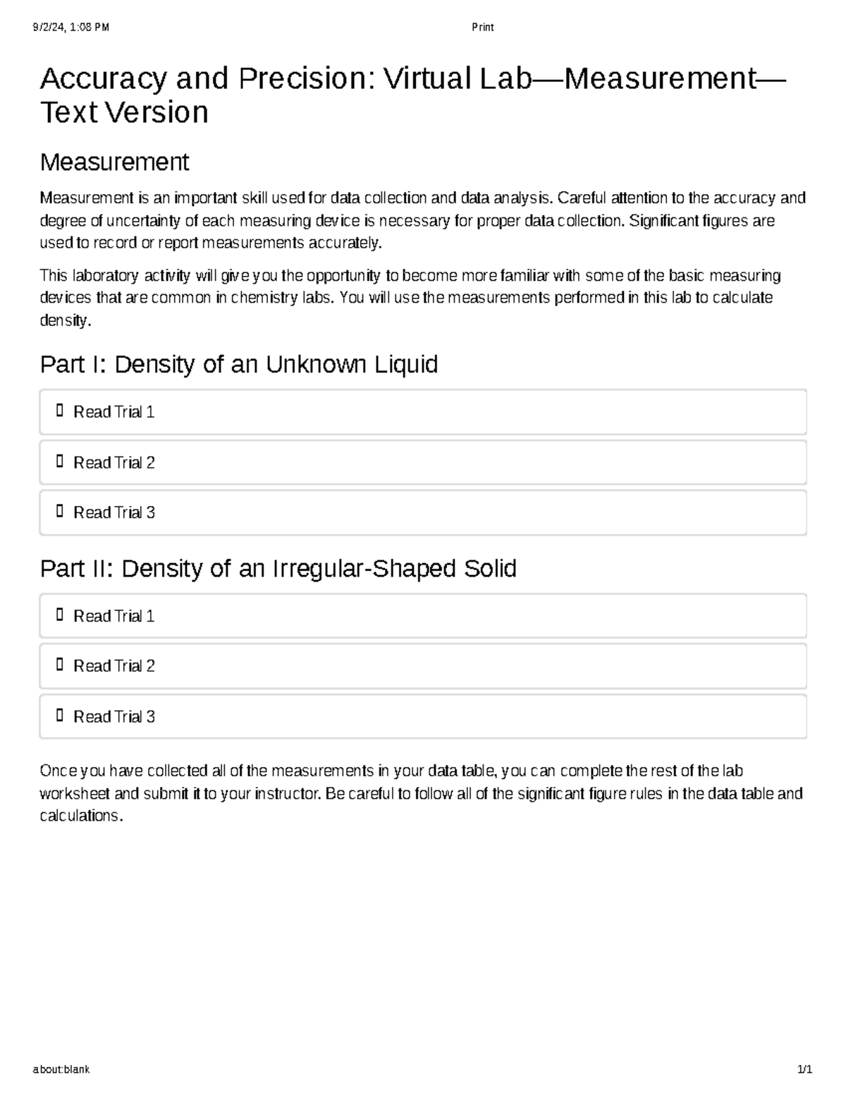 Print - this is a template - Accuracy and Precision: Virtual Lab ...