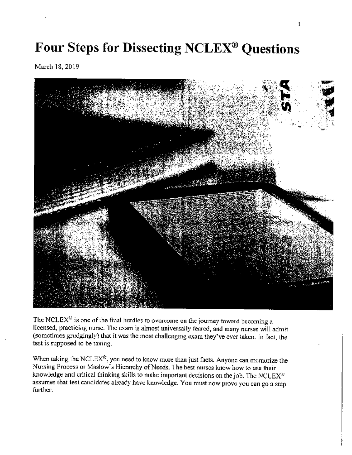 Four Steps for Dissecting Nclex Questions - NU491 - Studocu