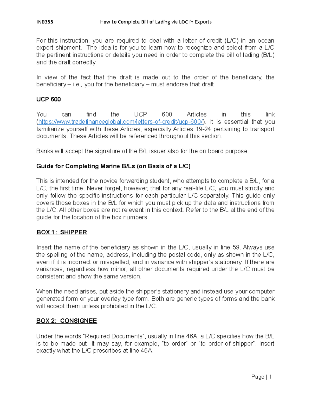 Self Practice and Learn - LOC in BOL Questions and Answers - For this ...