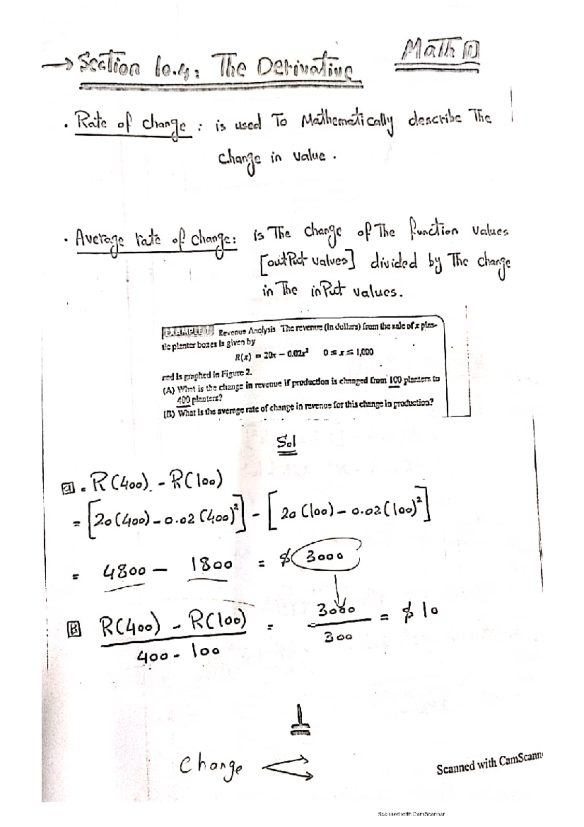 Math ch10.4 5 ch11.3 mai - Math O Section log: The Derinative Rate of ...