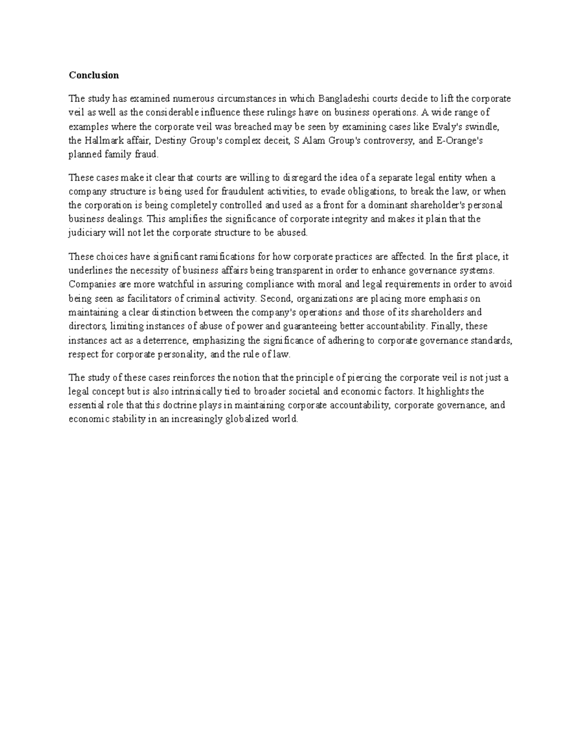 Conclusion - sddv - Conclusion The study has examined numerous ...